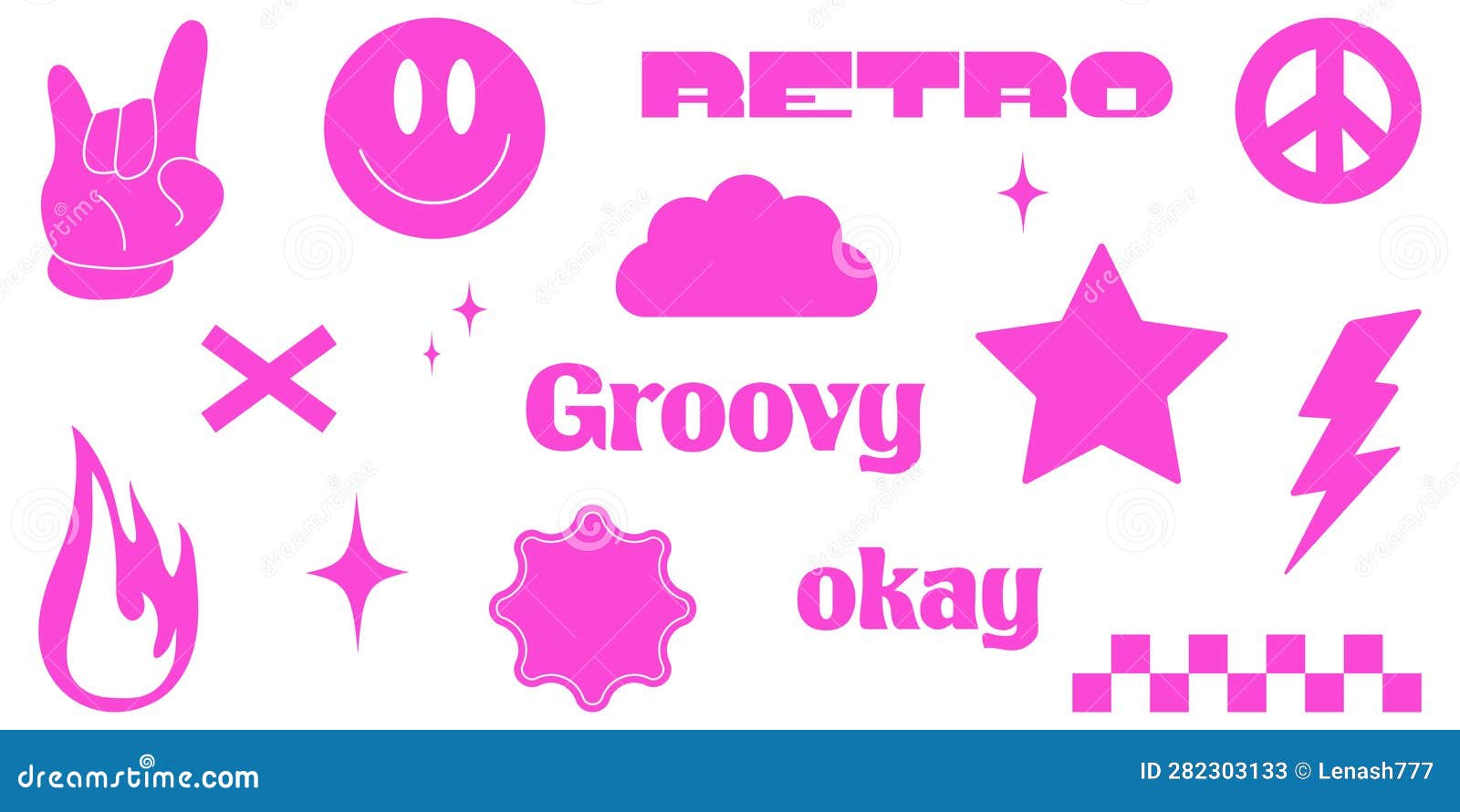 2000s.Retro Y2k Style.Psychedelic Smiles.Cartoon Style. Stock Vector ...