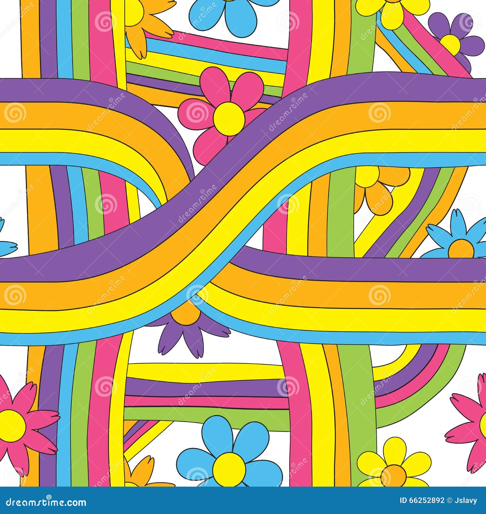 60s 70s Seamless Pattern Vector Illustration | CartoonDealer.com #66252892