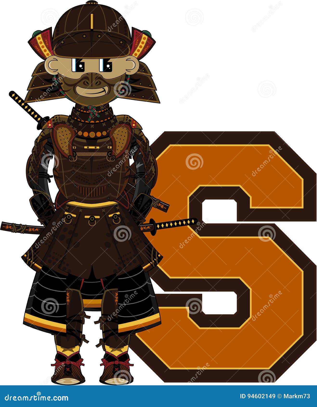 Samurai Alphabet Asian Calligraphic Letters, Red Bold Geometric Jagged ...