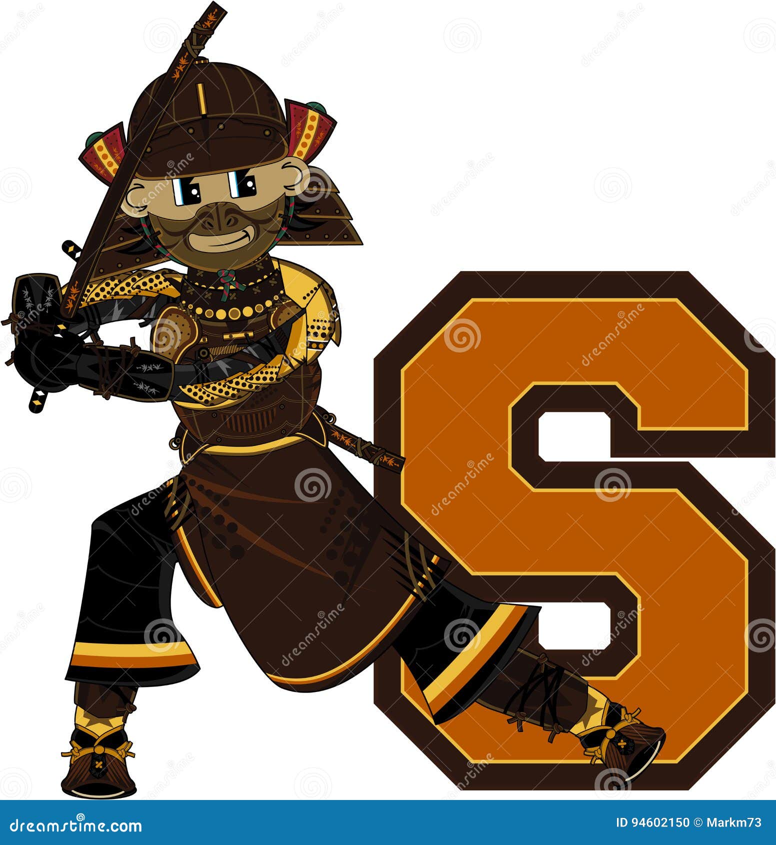 Samurai Alphabet Asian Calligraphic Letters, Red Bold Geometric Jagged ...