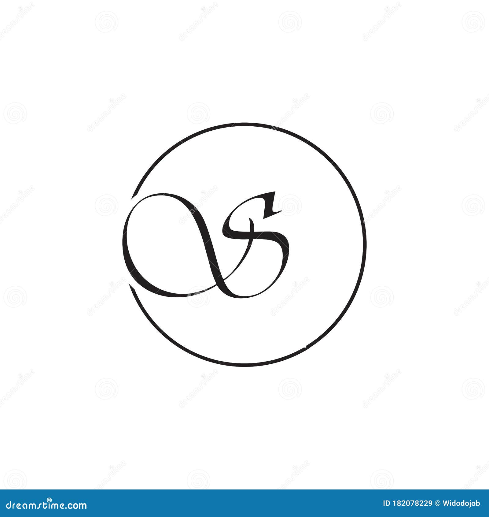 S Script Letter Circle Logo Design Vector Stock Vector - Illustration ...