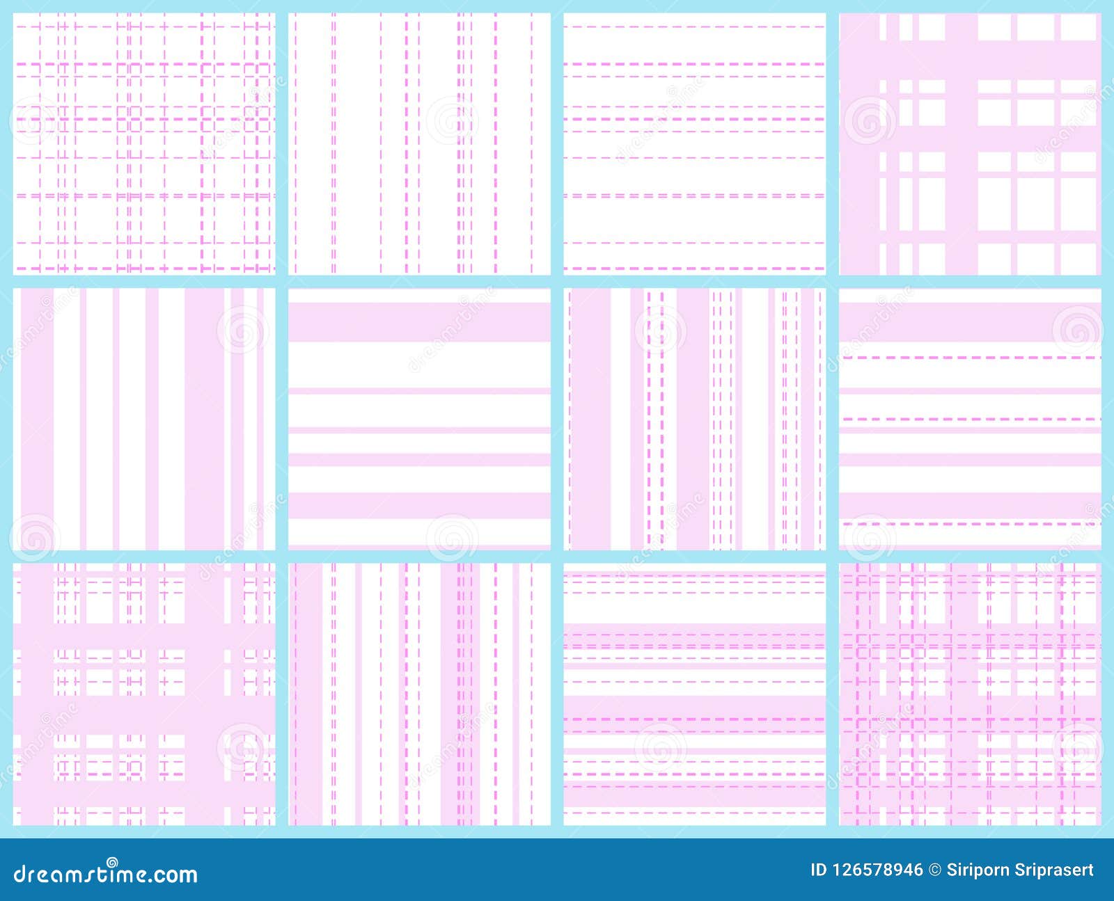 Pink Grid Line Seamless Pattern Stock Vector - Illustration of fabric ...