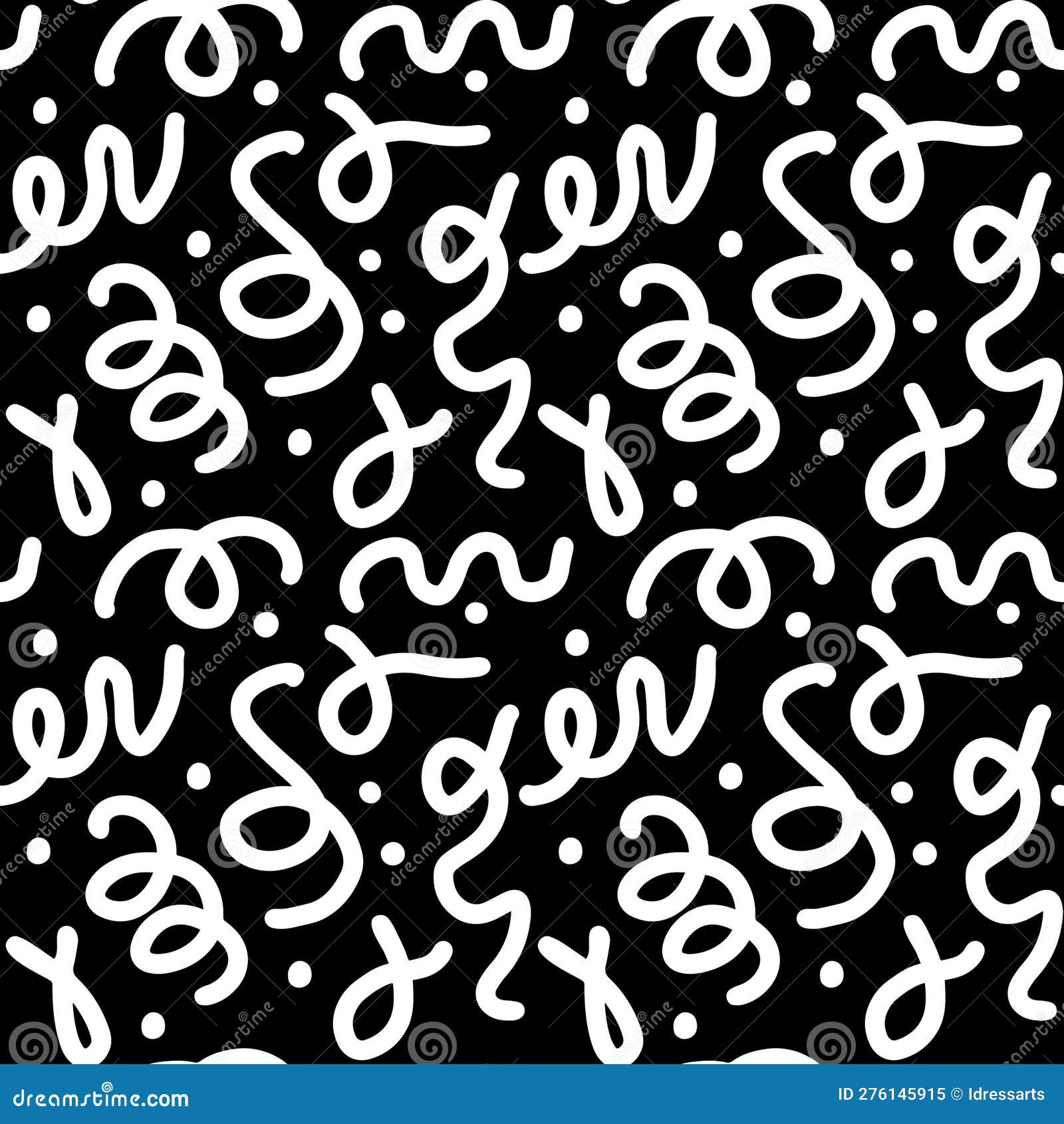 90s Seamless Pattern Squiggle Random Stock Vector - Illustration of ...