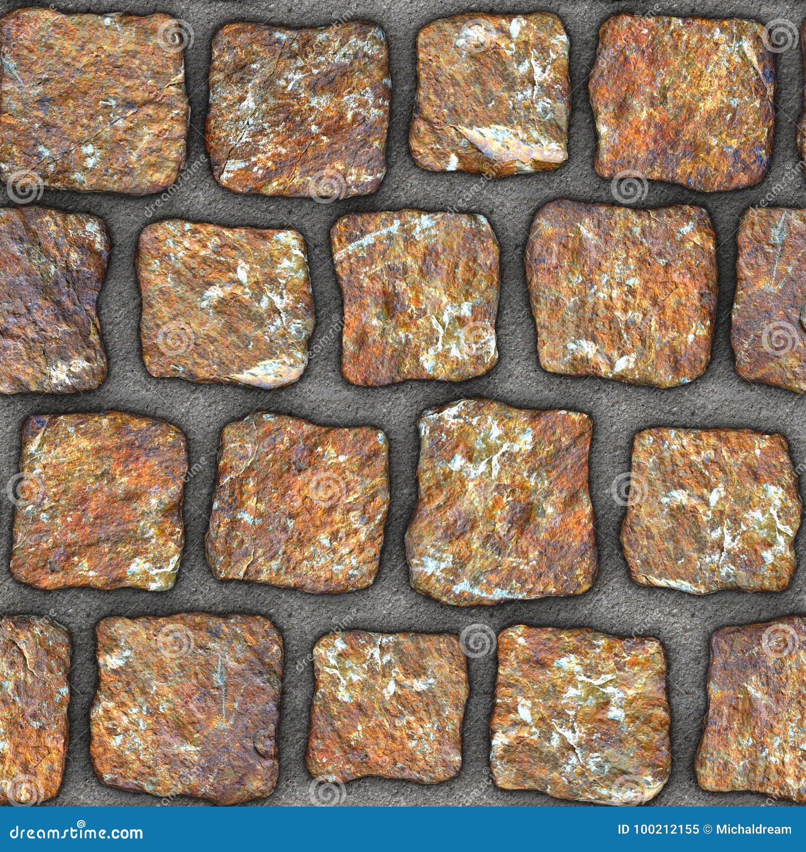 S051 Seamless Texture - Cobblestone Pavers Stock Illustration ...