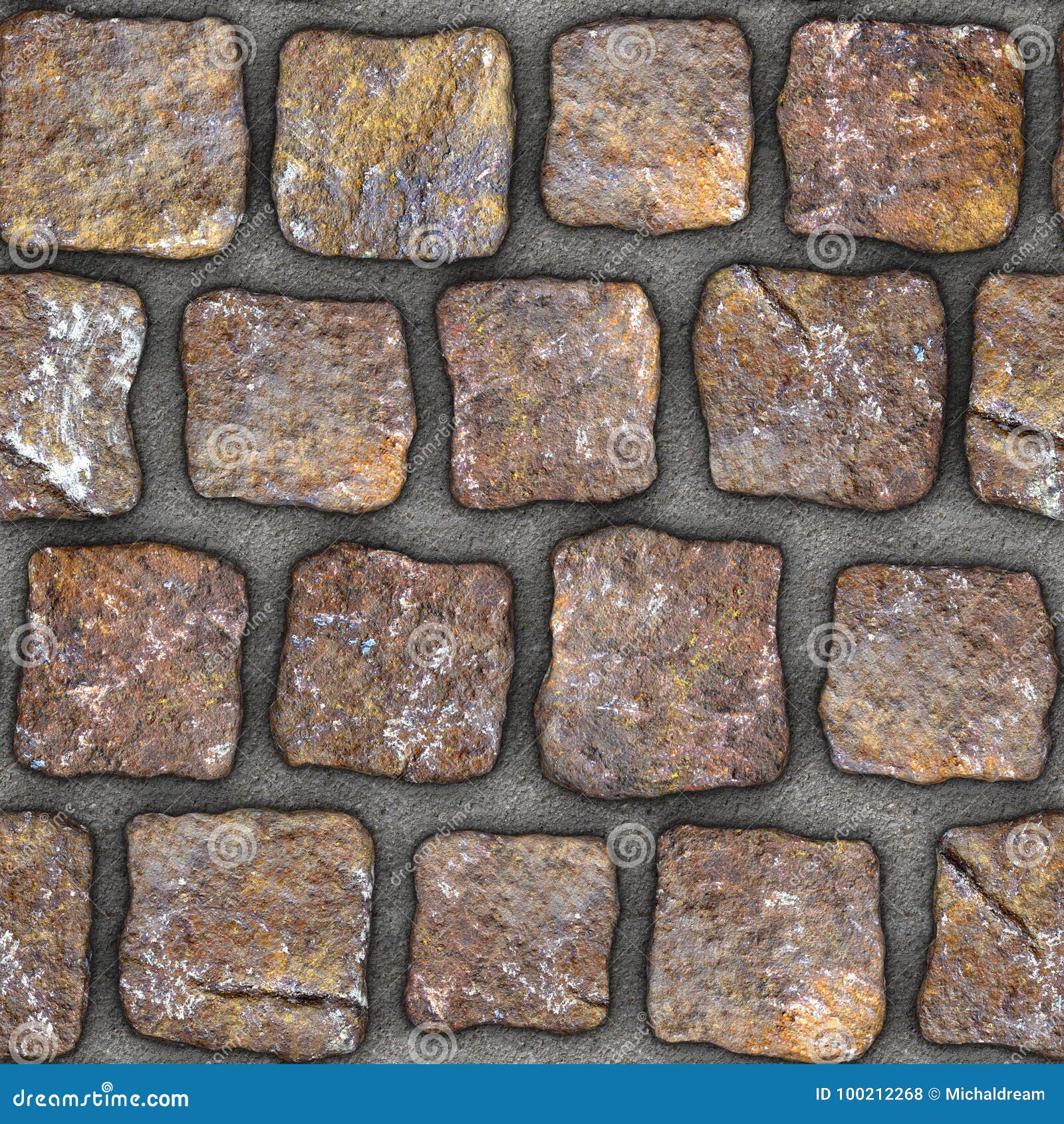 S057 Seamless Texture - Cobblestone Pavers Stock Illustration ...