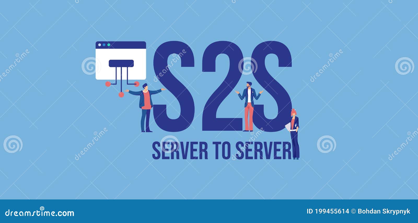 S2S Server To Server. Informational Online Communication Social Media Marketing Technologies ...