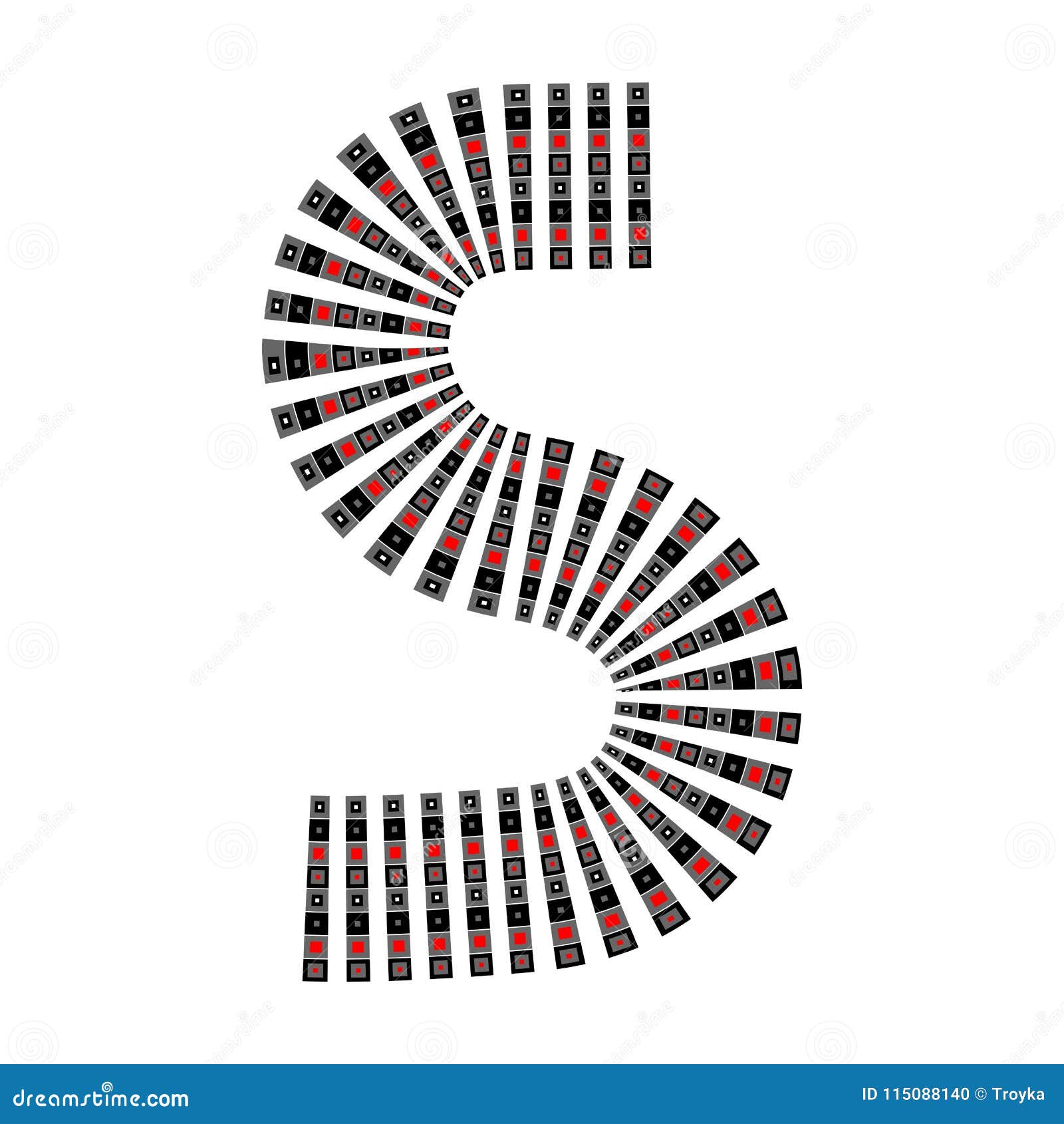 S-shaped design element. stock vector. Illustration of logo - 115088140