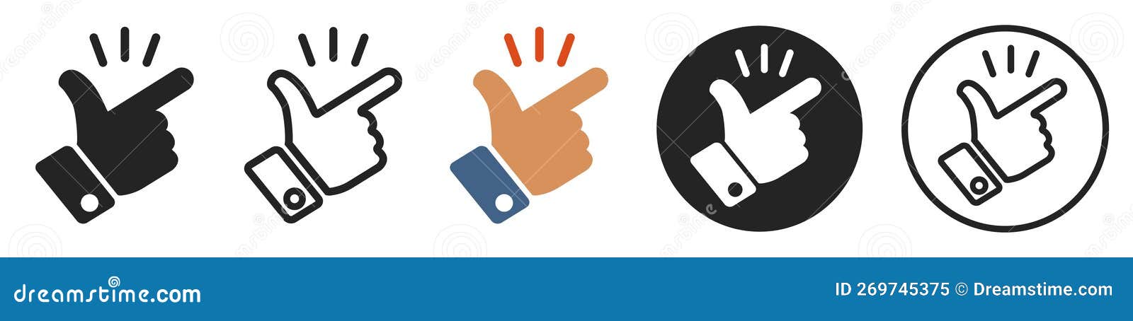 It S Simple - Finger Snap Set Icon in Flat Style. Easy Icon. Finger ...