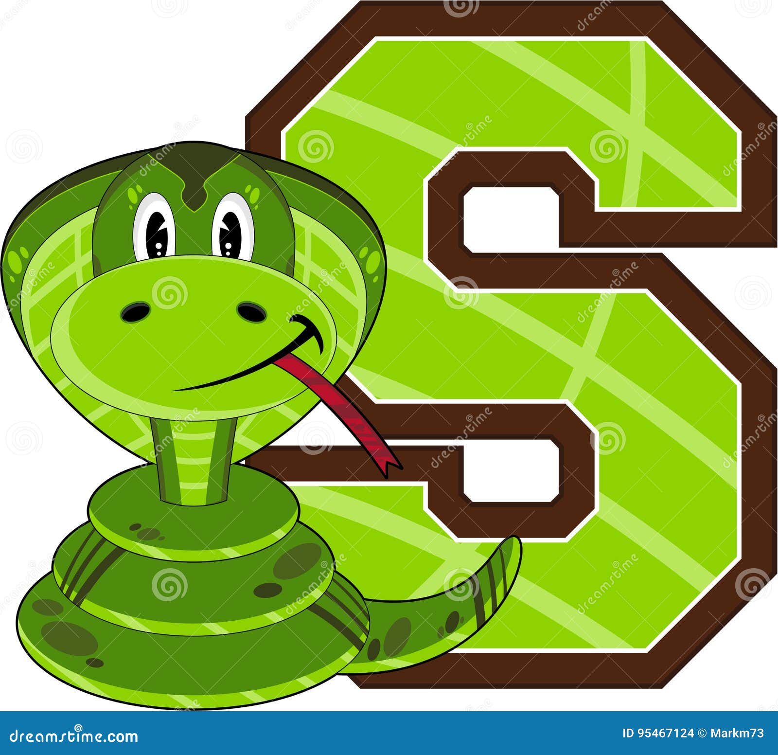 S is for Snake stock vector. Illustration of animal, letters - 95467124