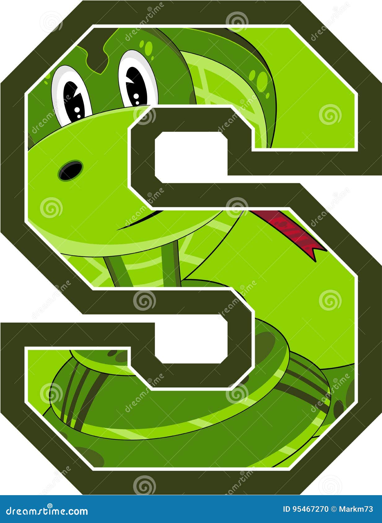 S is for Snake stock vector. Illustration of cutesnake - 95467270