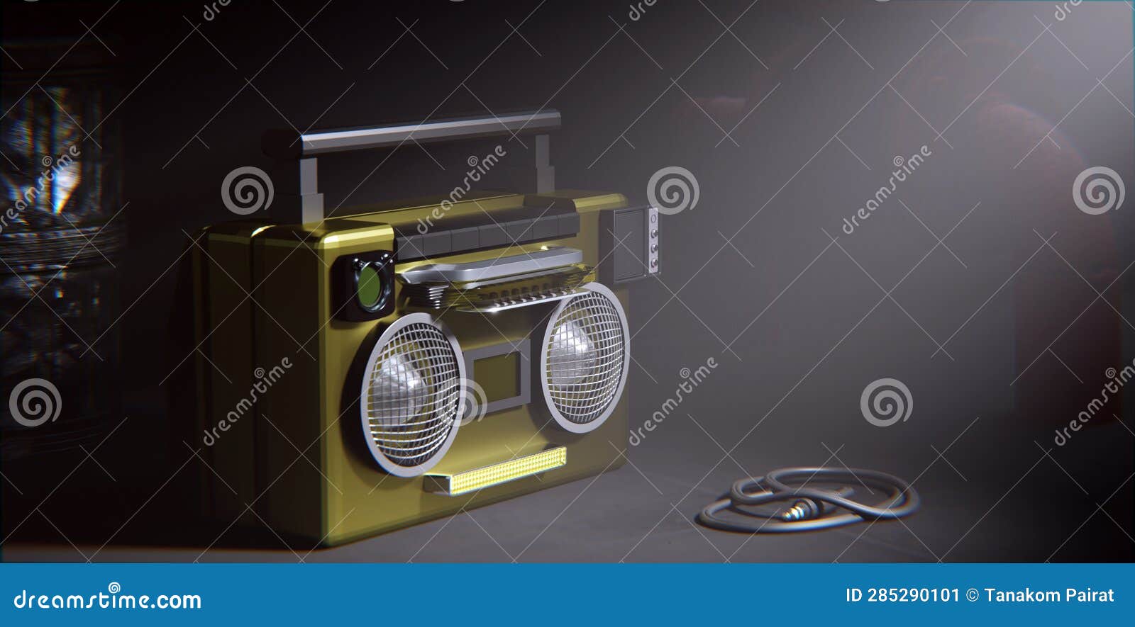 80 S Style Focus Macro Boombox Under Downlight in a Scene with Plumbing ...