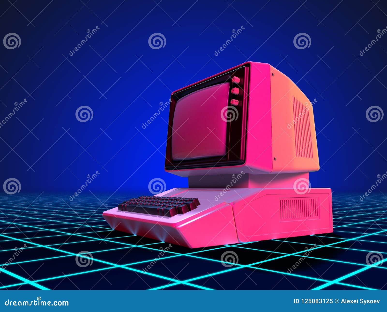 80s Style Personal Computer Stock Illustration - Illustration of ...
