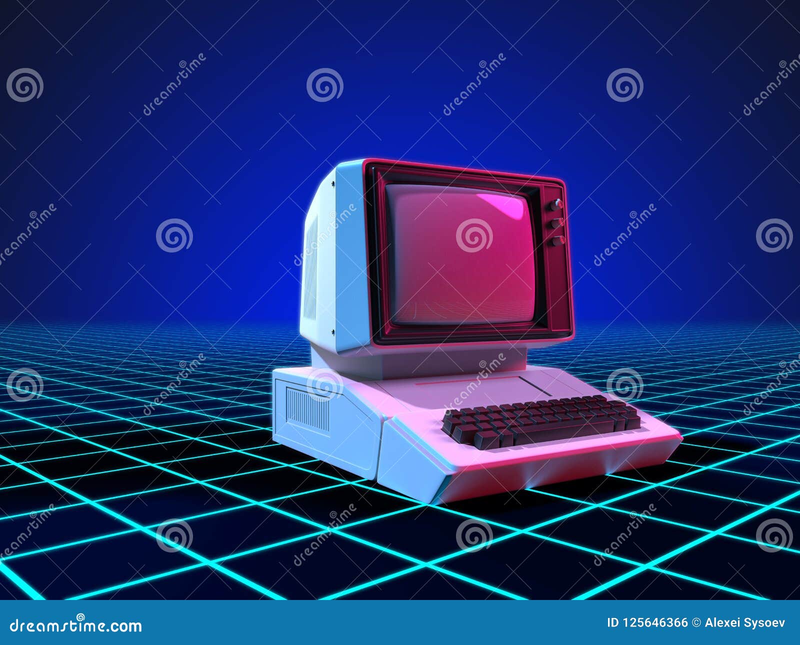 80s Style Personal Computer Stock Illustration - Illustration of ...