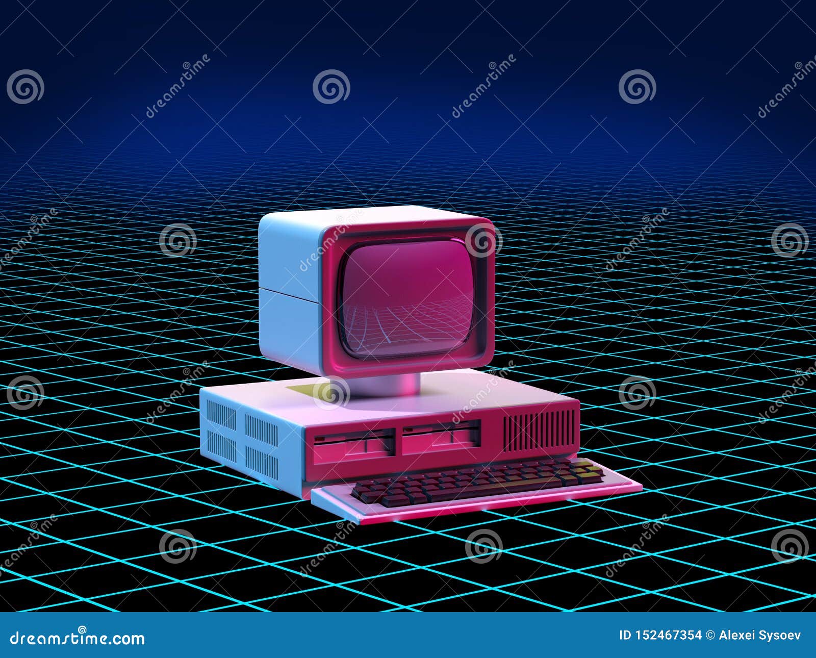 80s Style Personal Computer Stock Illustration - Illustration of ...