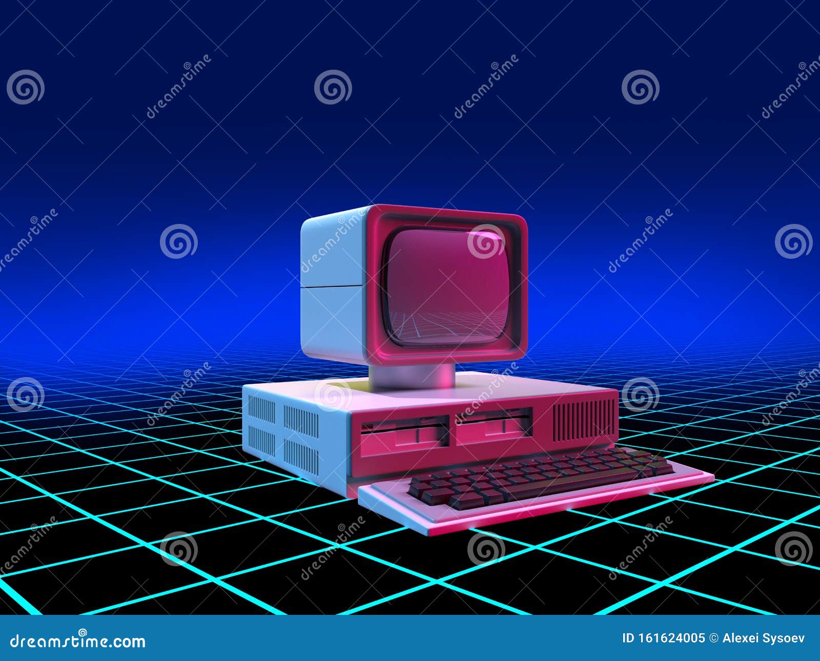 80s Style Personal Computer Stock Illustration - Illustration of ...