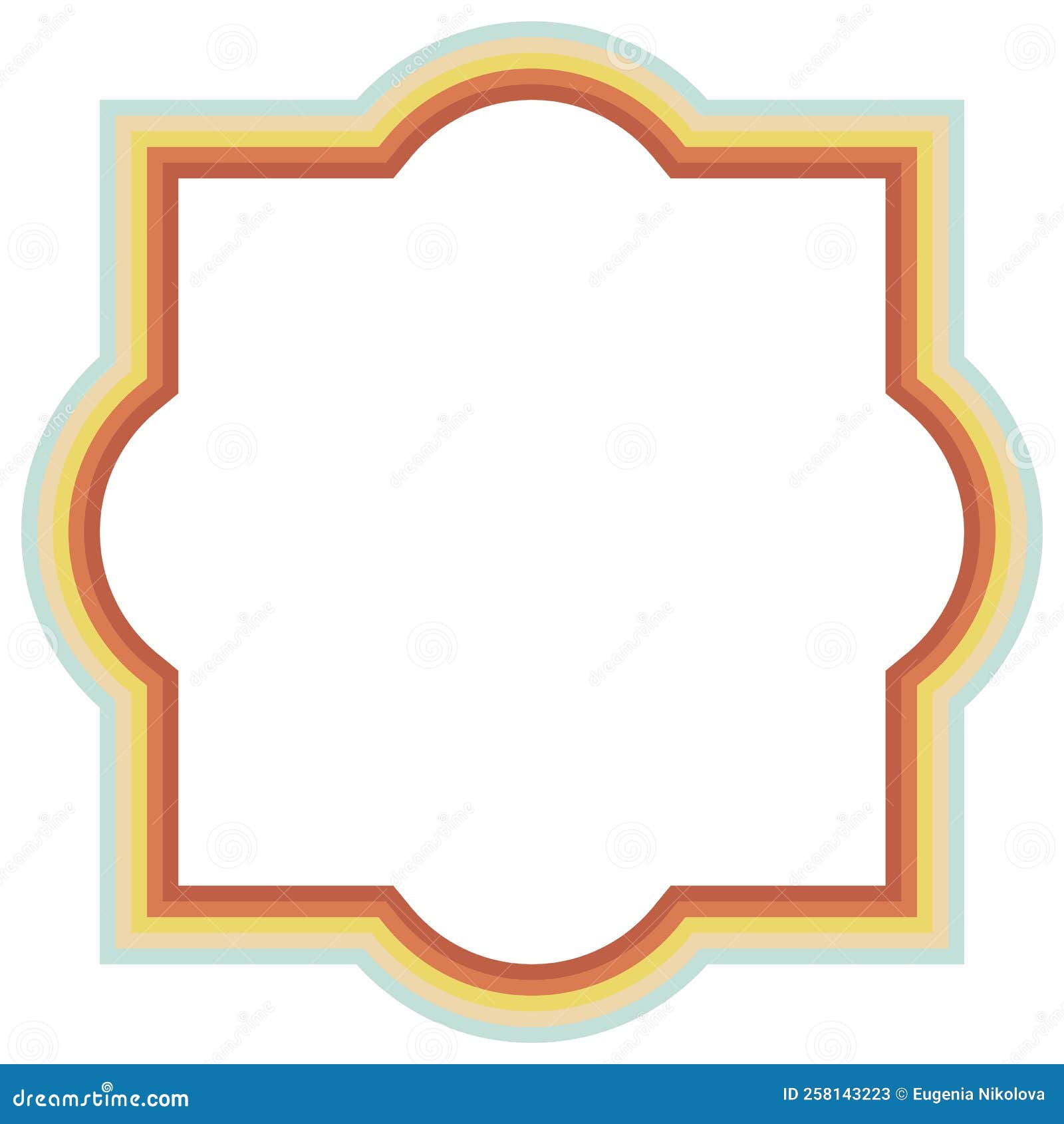 70s Style Retro Colors Frame Template. Stripes Decorative Border. Lines ...