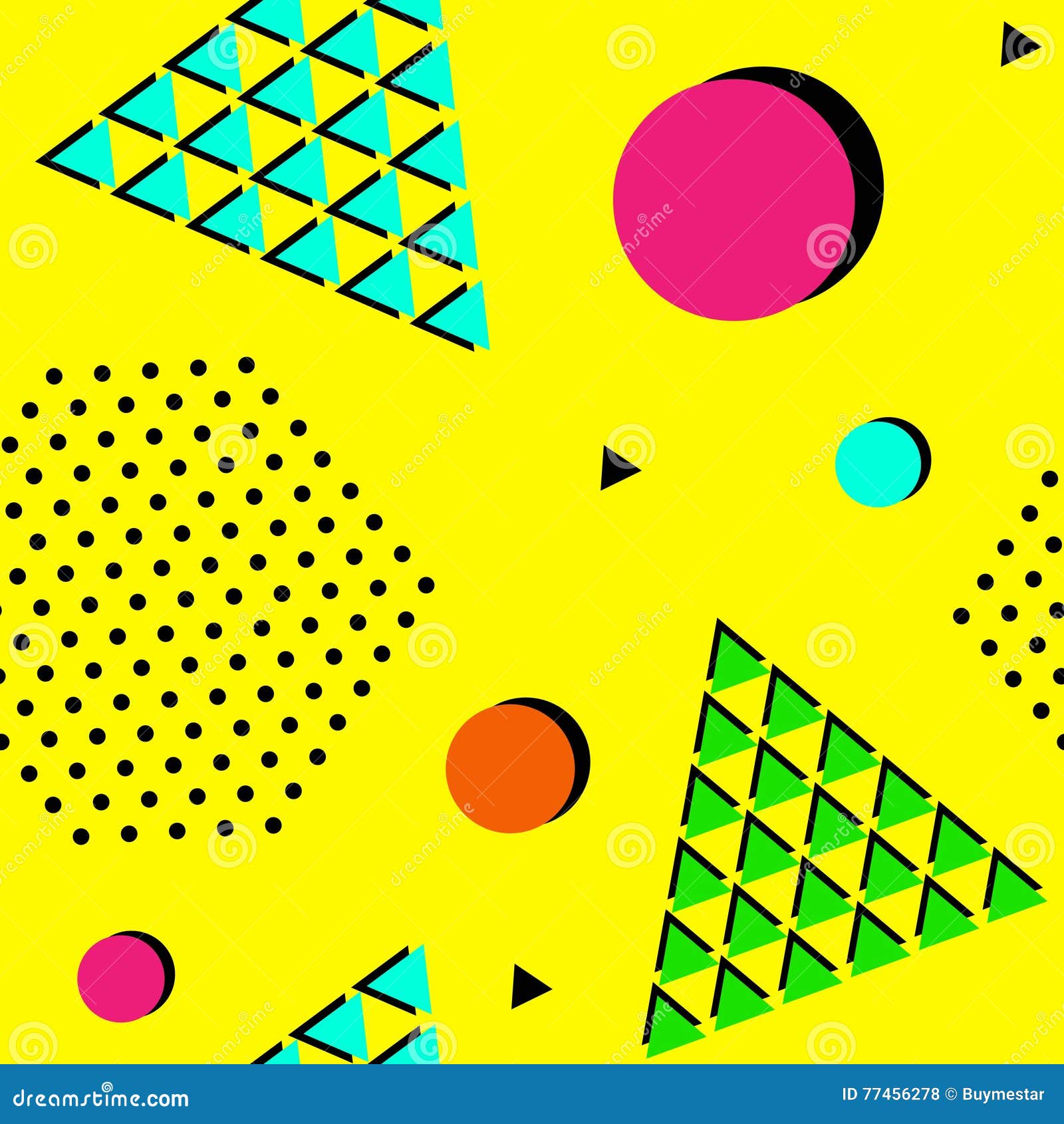 90s Style Seamless Geometric Pattern. Vector Illustration Stock Vector ...