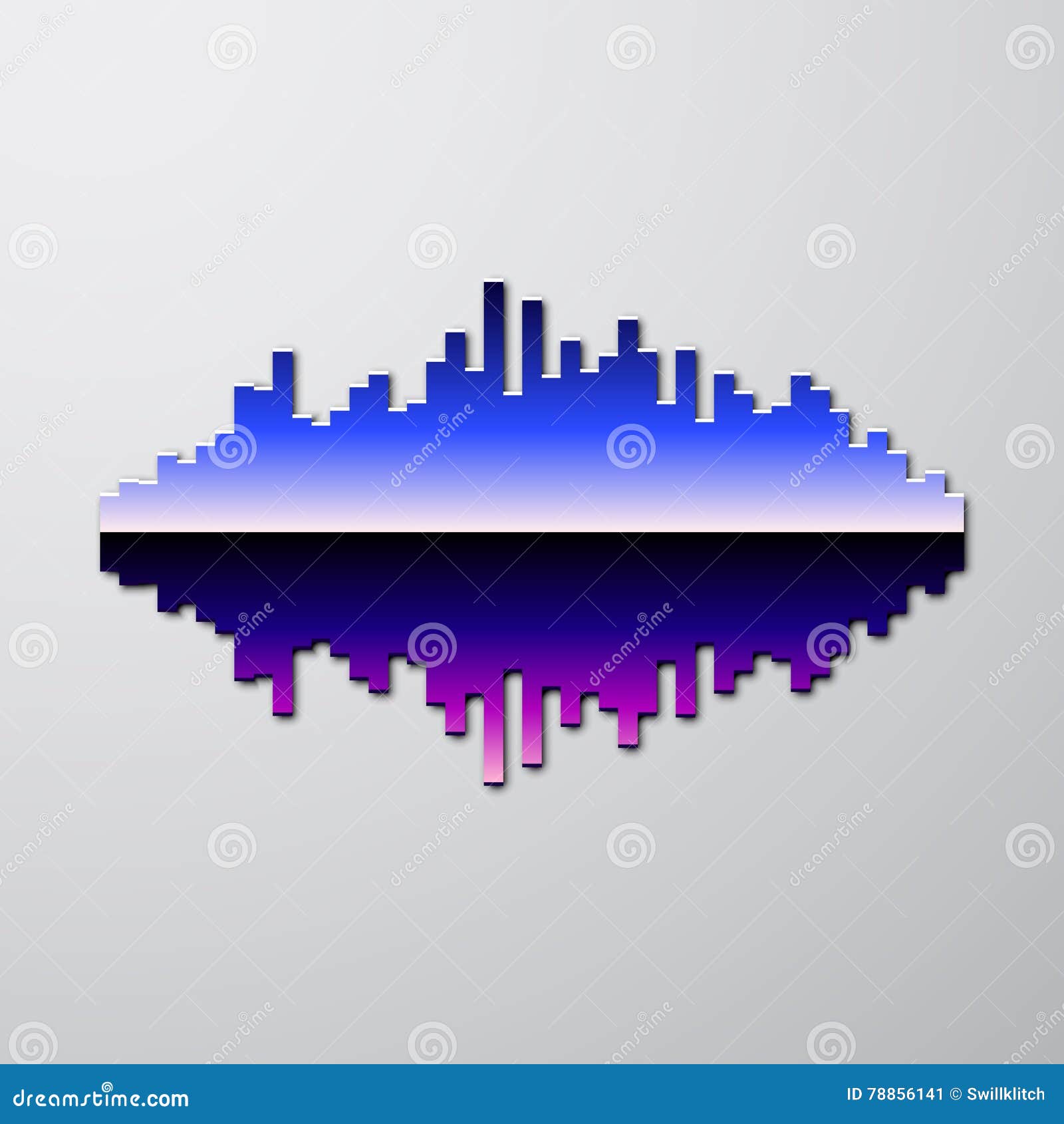 80s Styled Chrome Sound Wave Stock Vector - Illustration of card, music ...