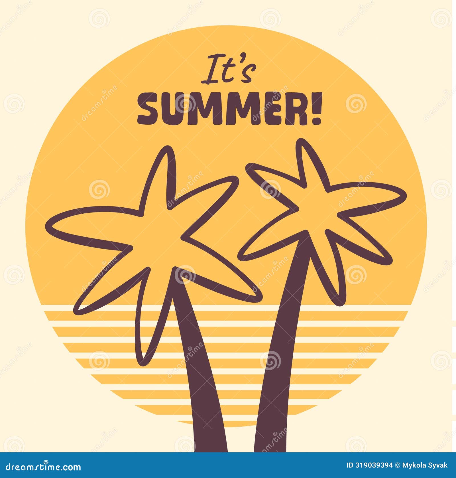 It S Summer Tropical Square Badge Stock Vector - Illustration of palm ...