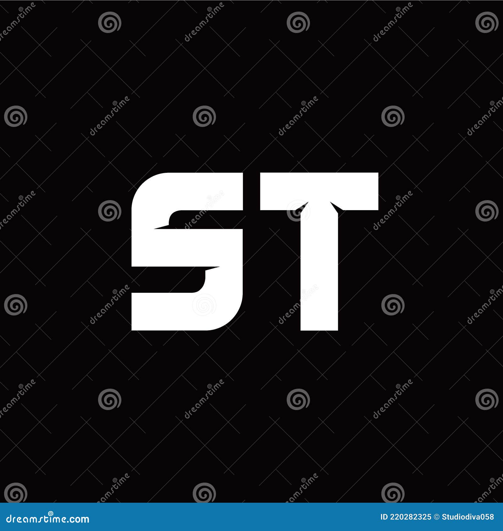 S T Letter Monogram Style Initial Logo Template Stock Illustration ...