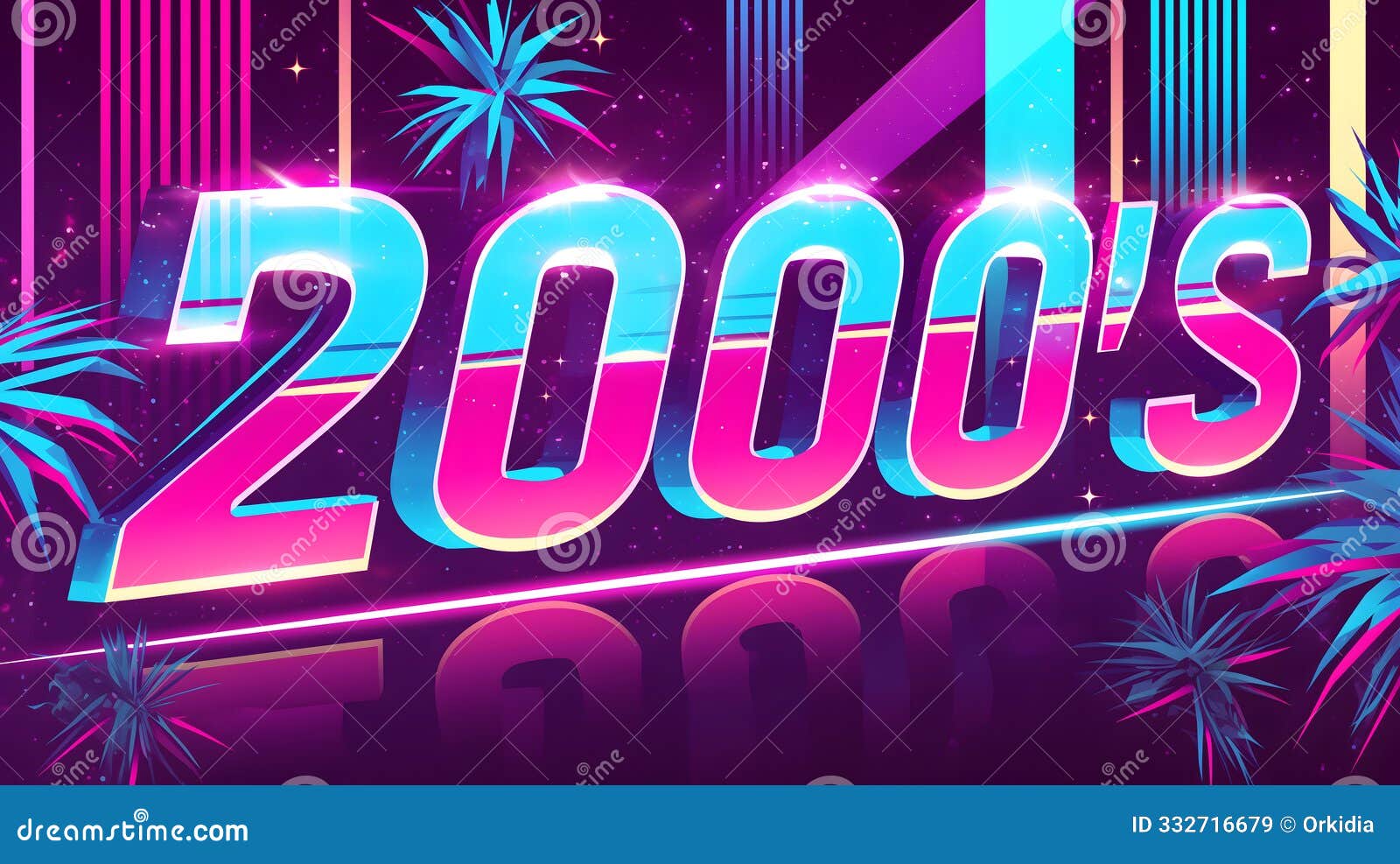 2000 S Theme Background in Neon Colors Design Stock Illustration ...