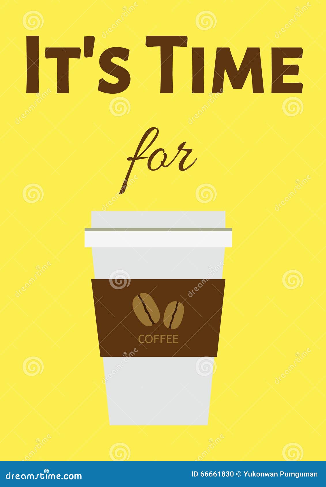 It S Time for Coffee Poster Vector Stock Vector - Illustration of ...