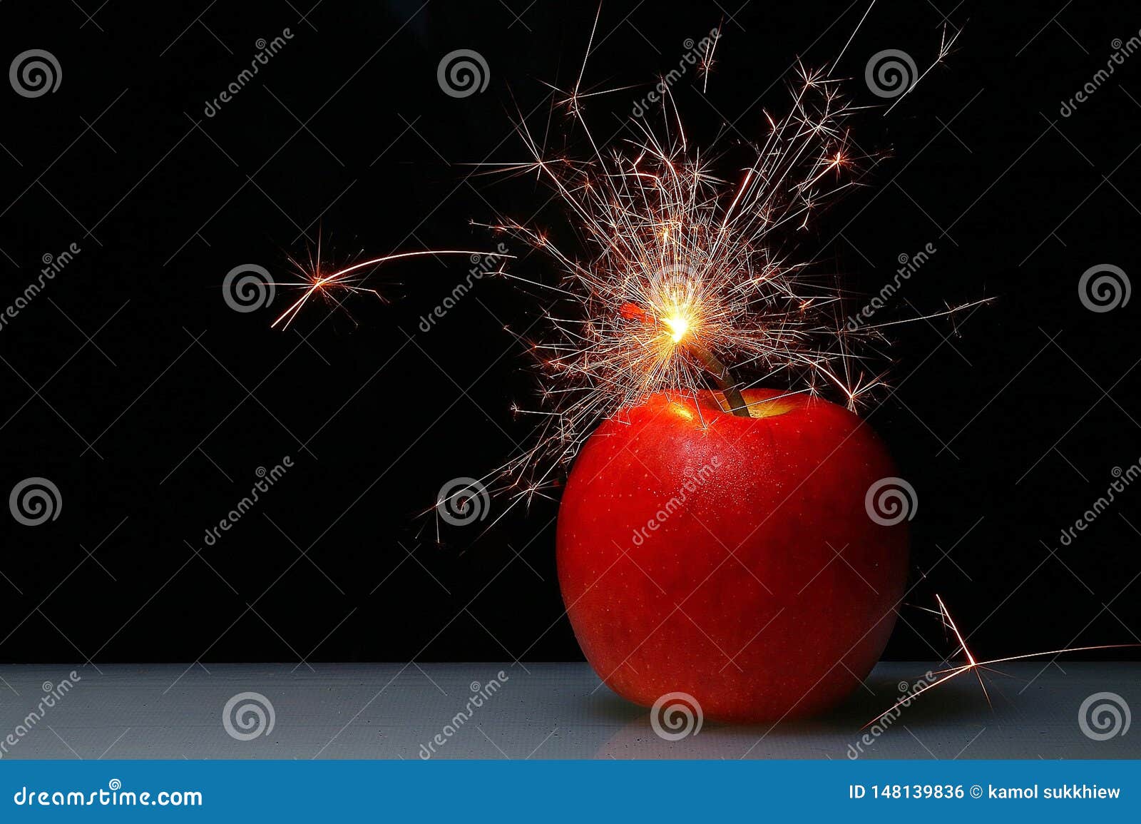 It`s Time To Countdown Fire Apple Bomb Stock Photo - Image of countdown ...