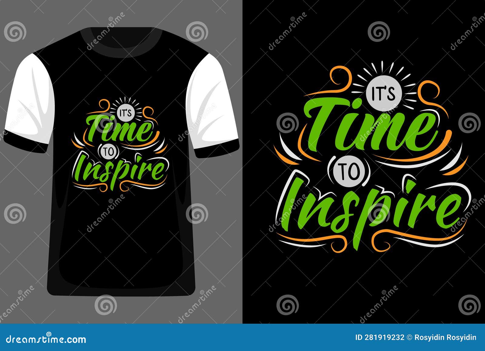 Its Time To Inspire Typography T Shirt Design Stock Vector ...