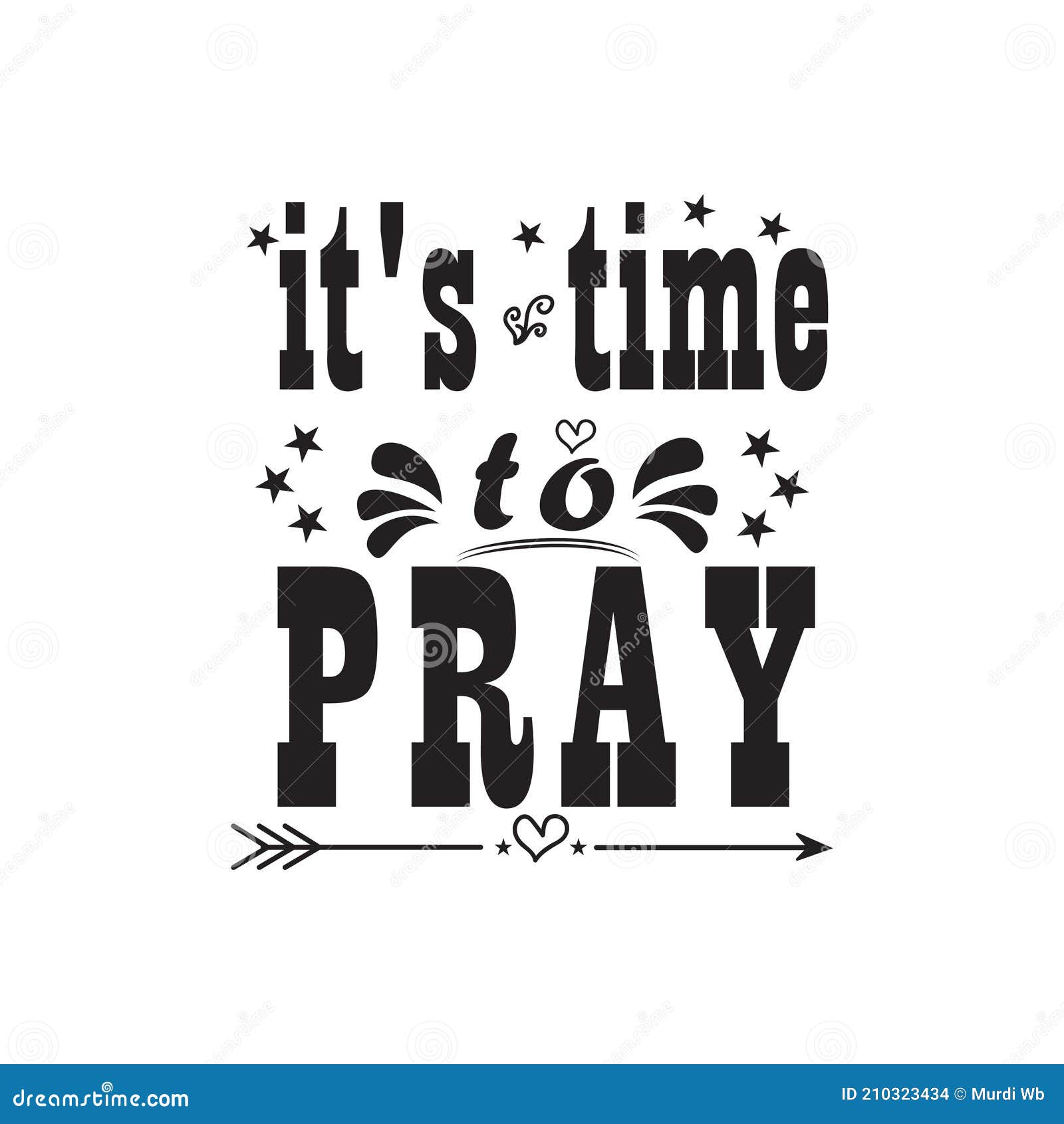 Time To Pray Vector Logo Set. Collectio Of Praying Hands Icon With ...