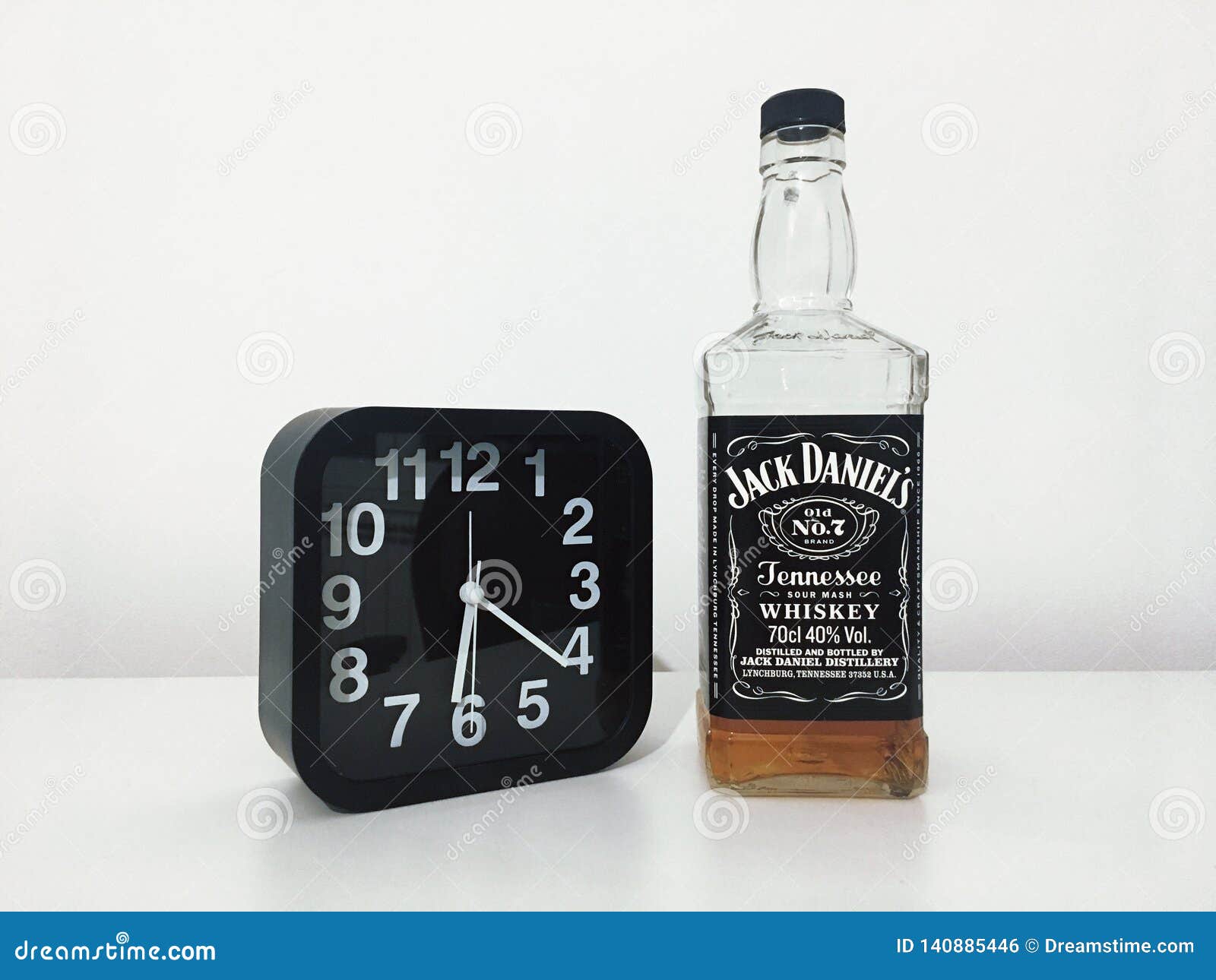 It`s time for whiskey editorial photo. Image of clock - 140885446