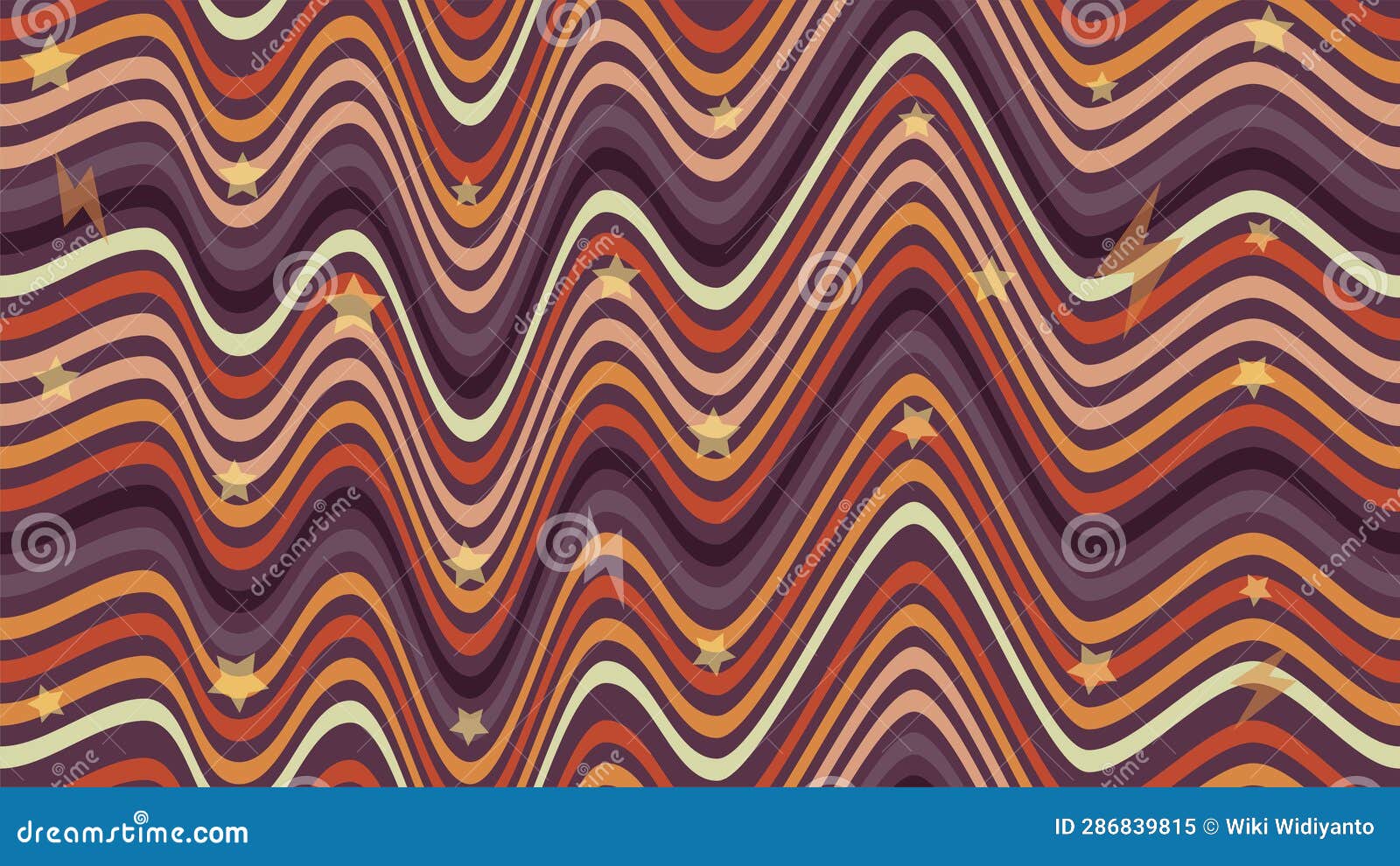 70s Wavy Swirl Seamless Pattern Stock Vector - Illustration of modern ...