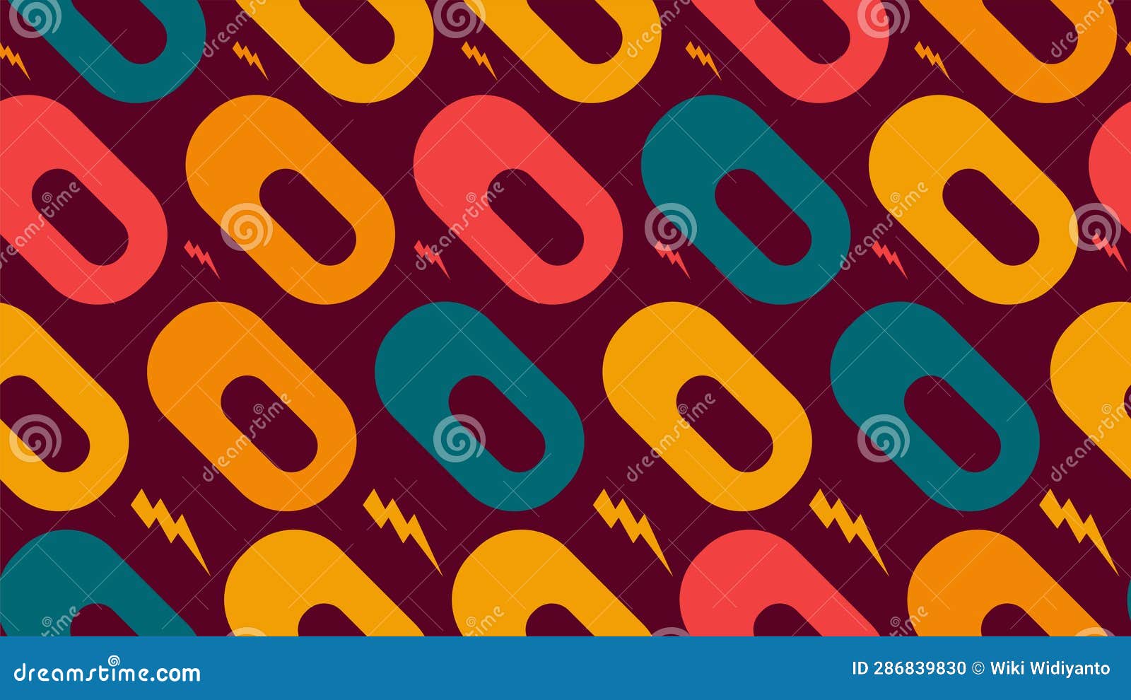 70s Wavy Swirl Seamless Pattern in Doodle Style. Use for Fashion Print ...