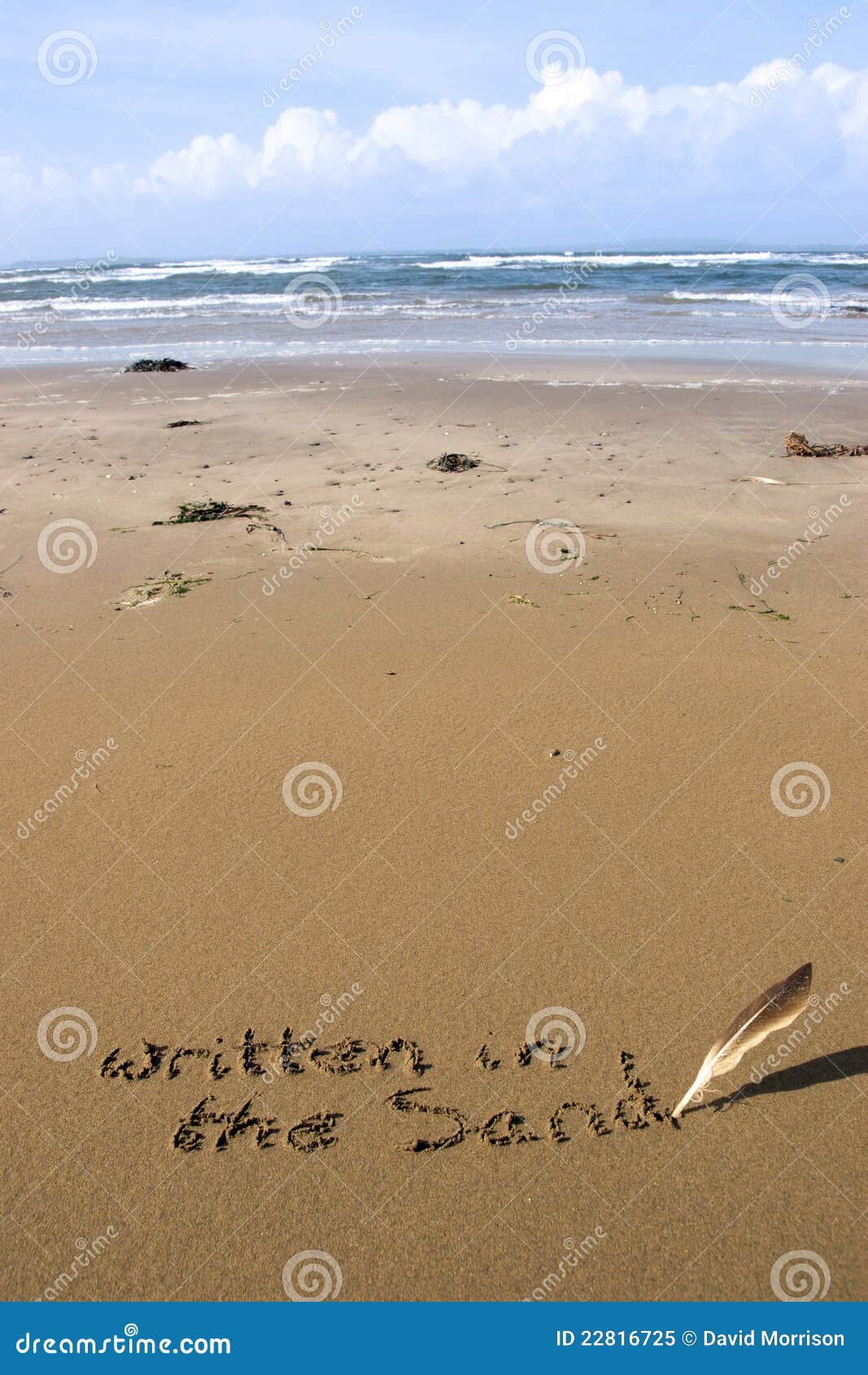 It S Written in the Sand on a Beach Stock Image - Image of letters ...