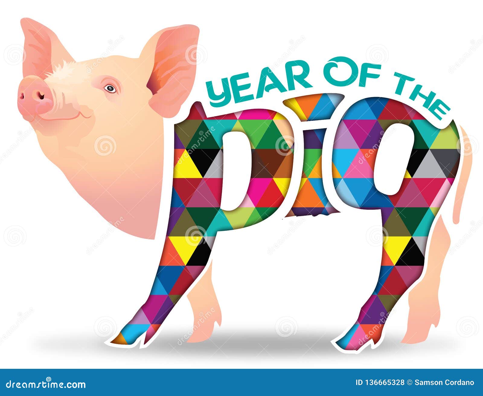 It`s the Year of the PIG stock vector. Illustration of mammal - 136665328