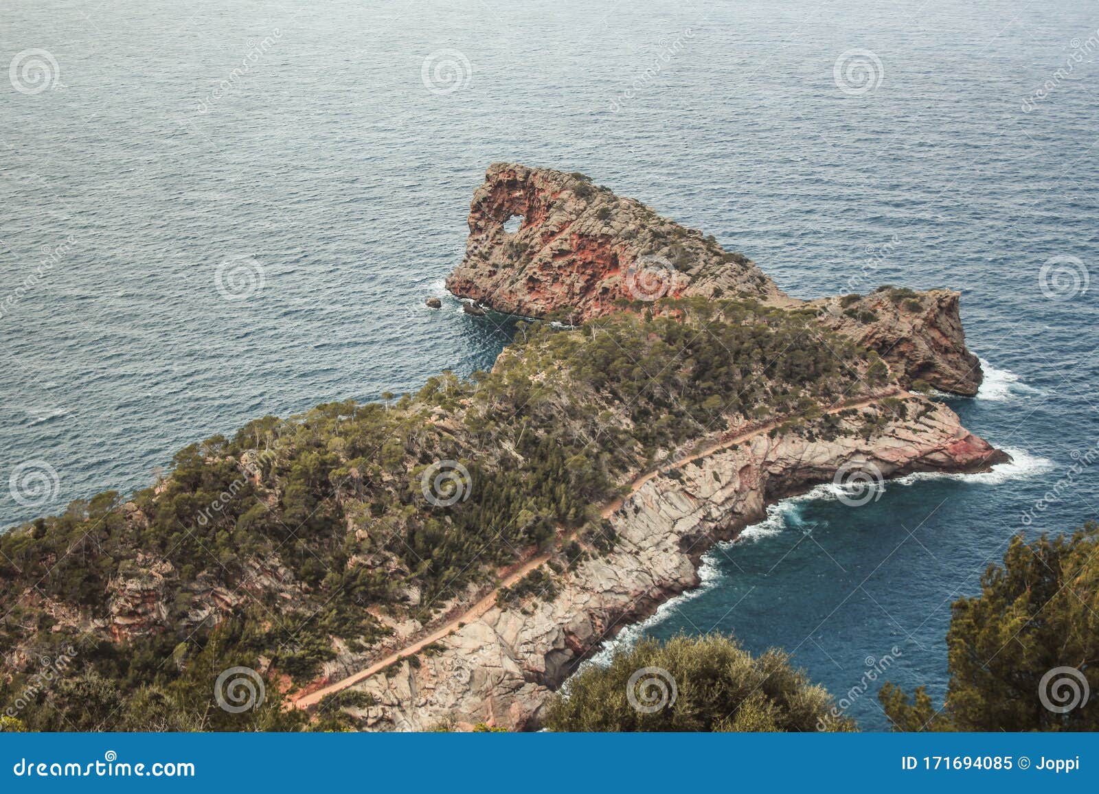 Sa Foradada at the Western Coast of Mallorca, Spain Stock Image - Image ...