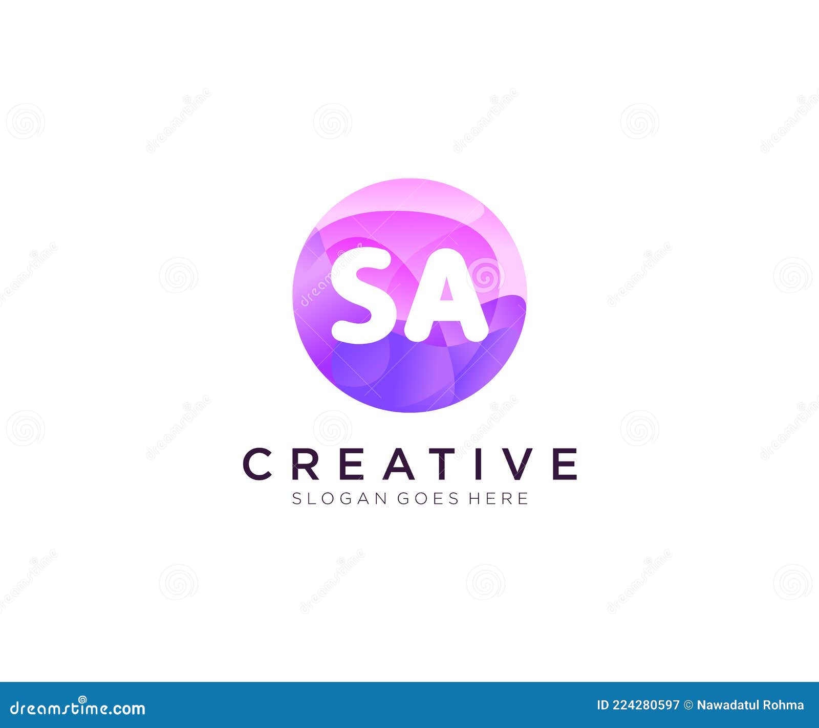 SA Initial Logo with Colorful Circle Template Vector Stock Vector ...