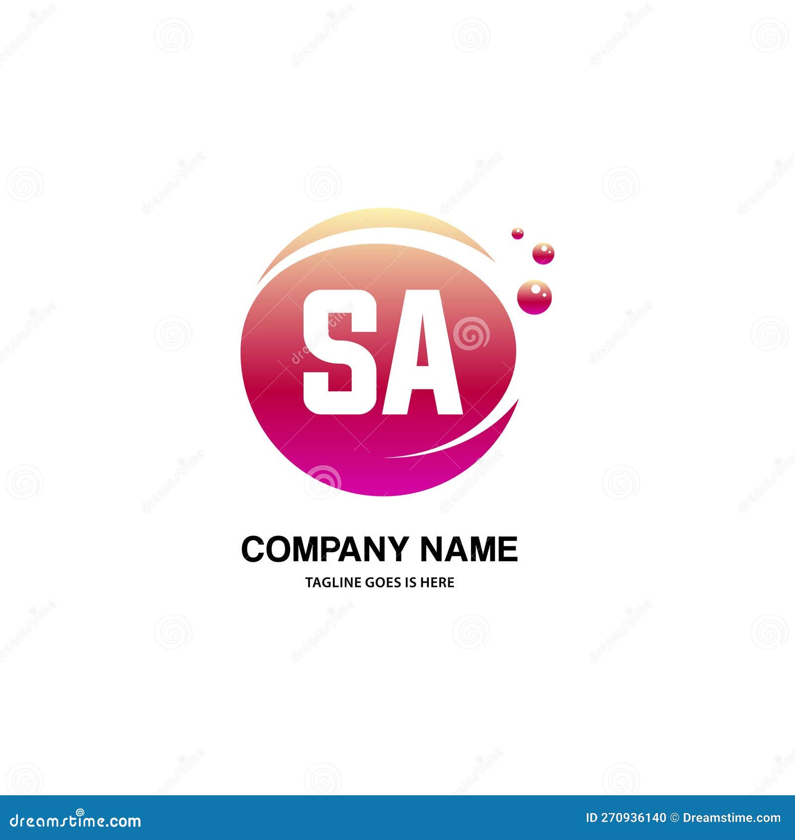 SA Initial Logo with Colorful Circle Template Vector Stock Vector ...