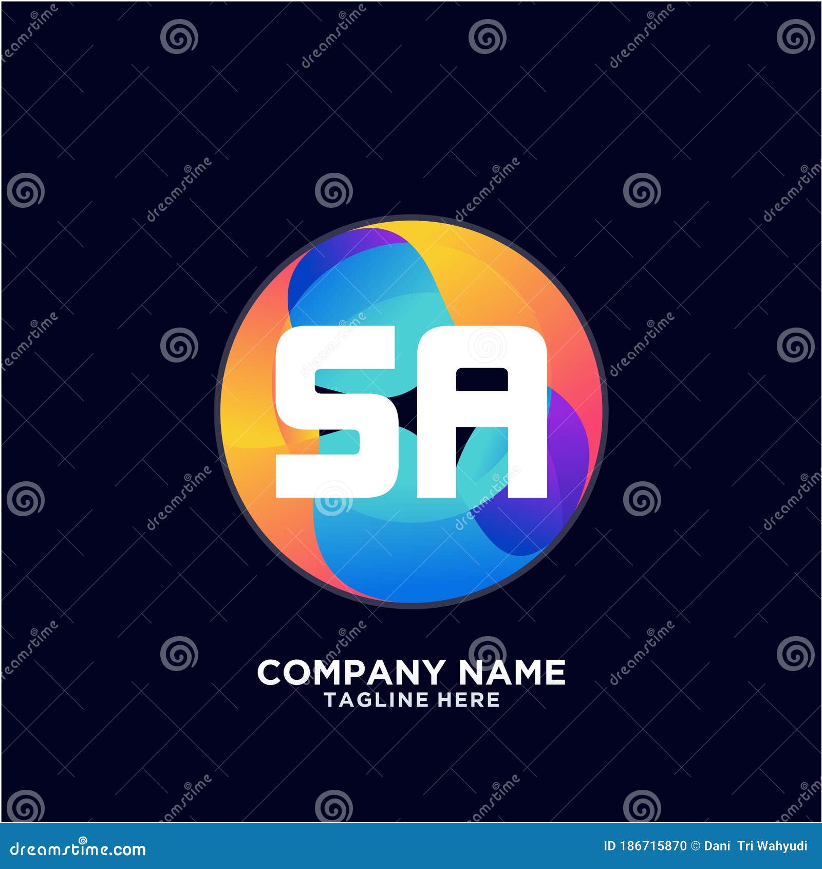 SA Initial Logo with Colorful Circle Template Vector Stock Vector ...