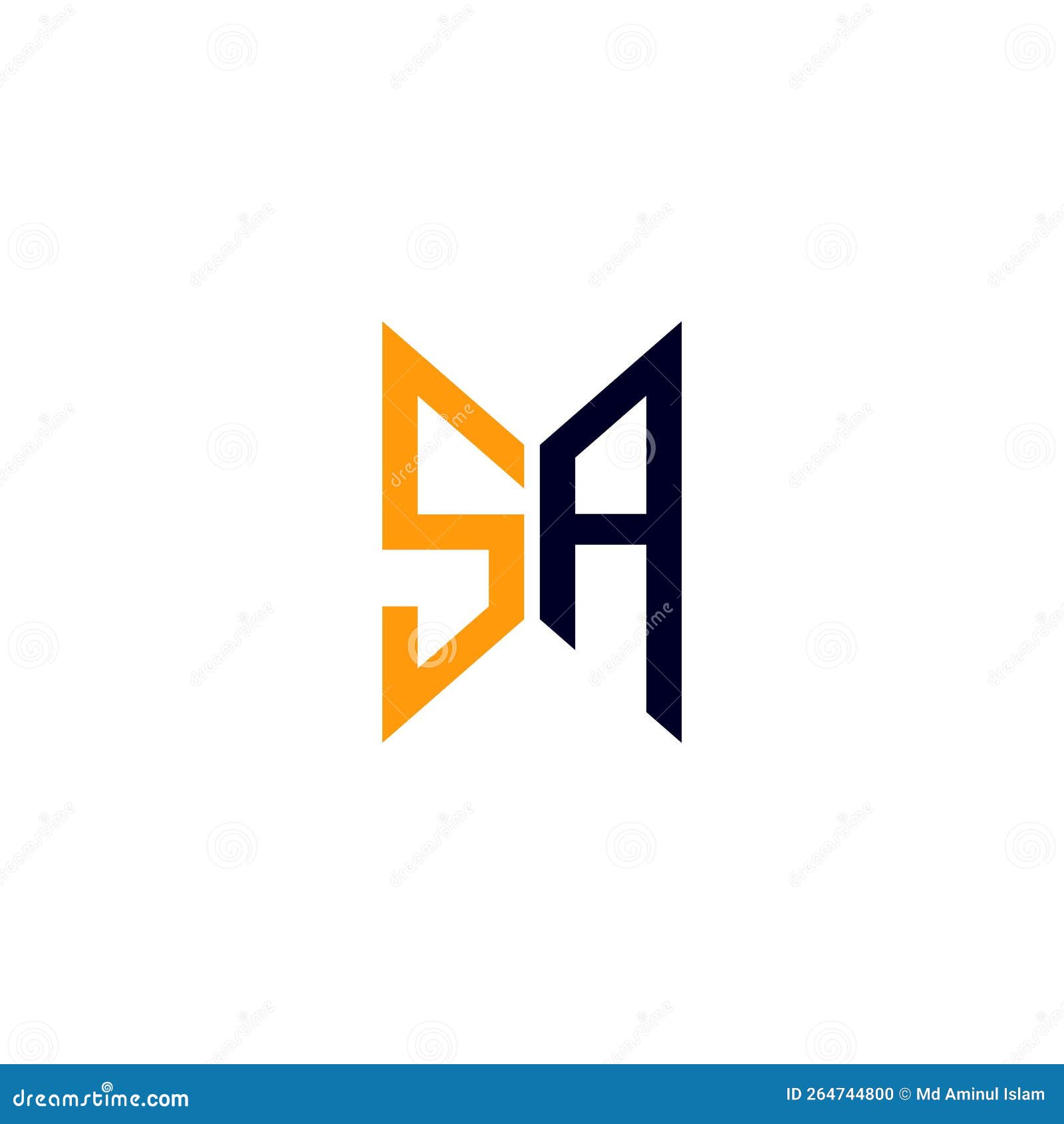 SA Letter Logo Creative Design with Vector Graphic, Stock Vector ...