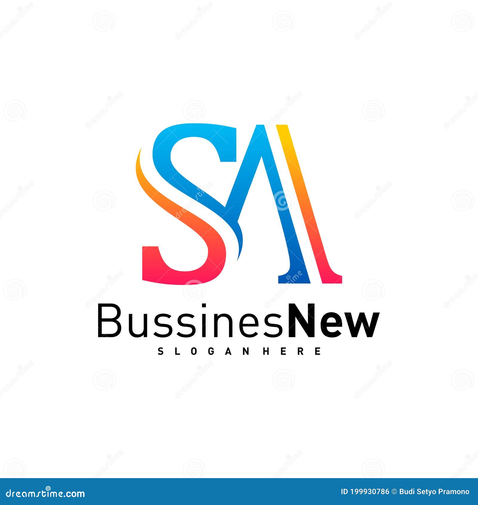 SA Logo Design Vector. Letter SA Logo Design Template Stock Vector ...