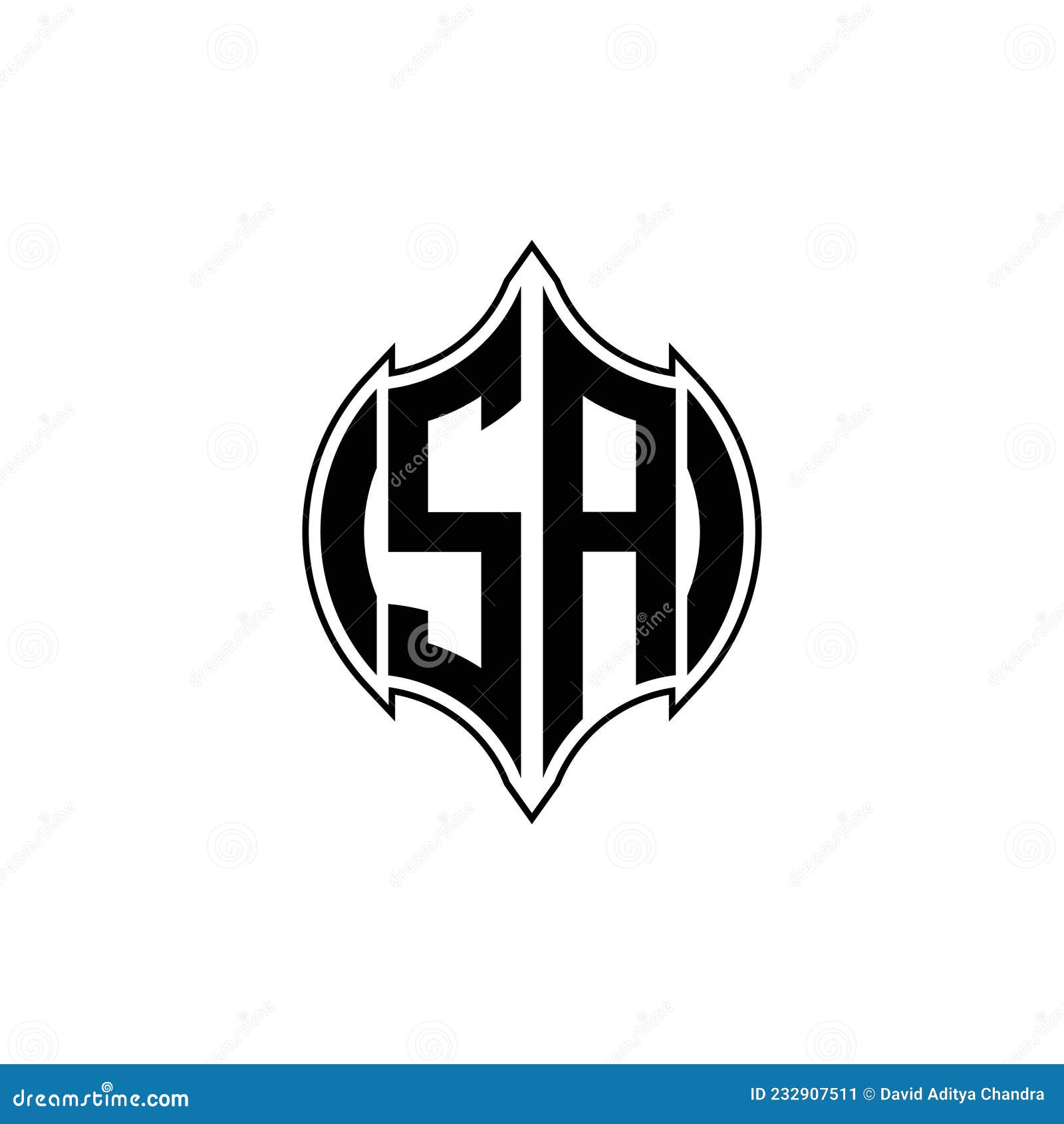 SA Logo Monogram Geometric Shield Shape Style Stock Vector ...