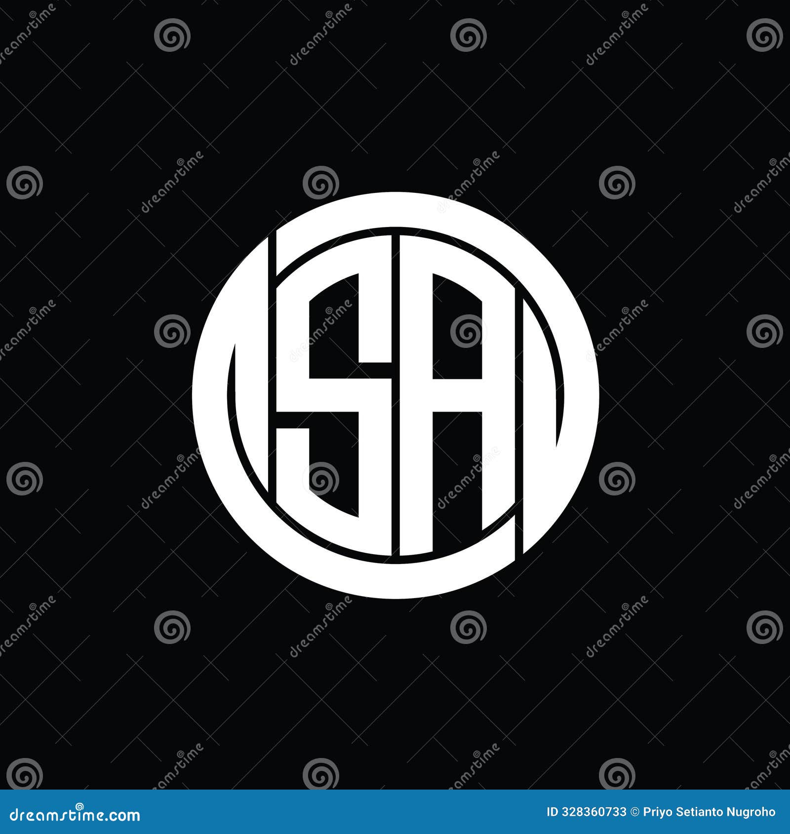 SA Logo Monogram Shield Inside Circle Shape Vector Images Design ...