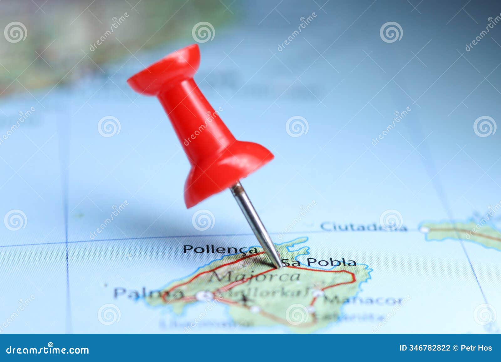 Sa Pobla, Mallorca, Spain Pin on Map Stock Photo - Image of city ...