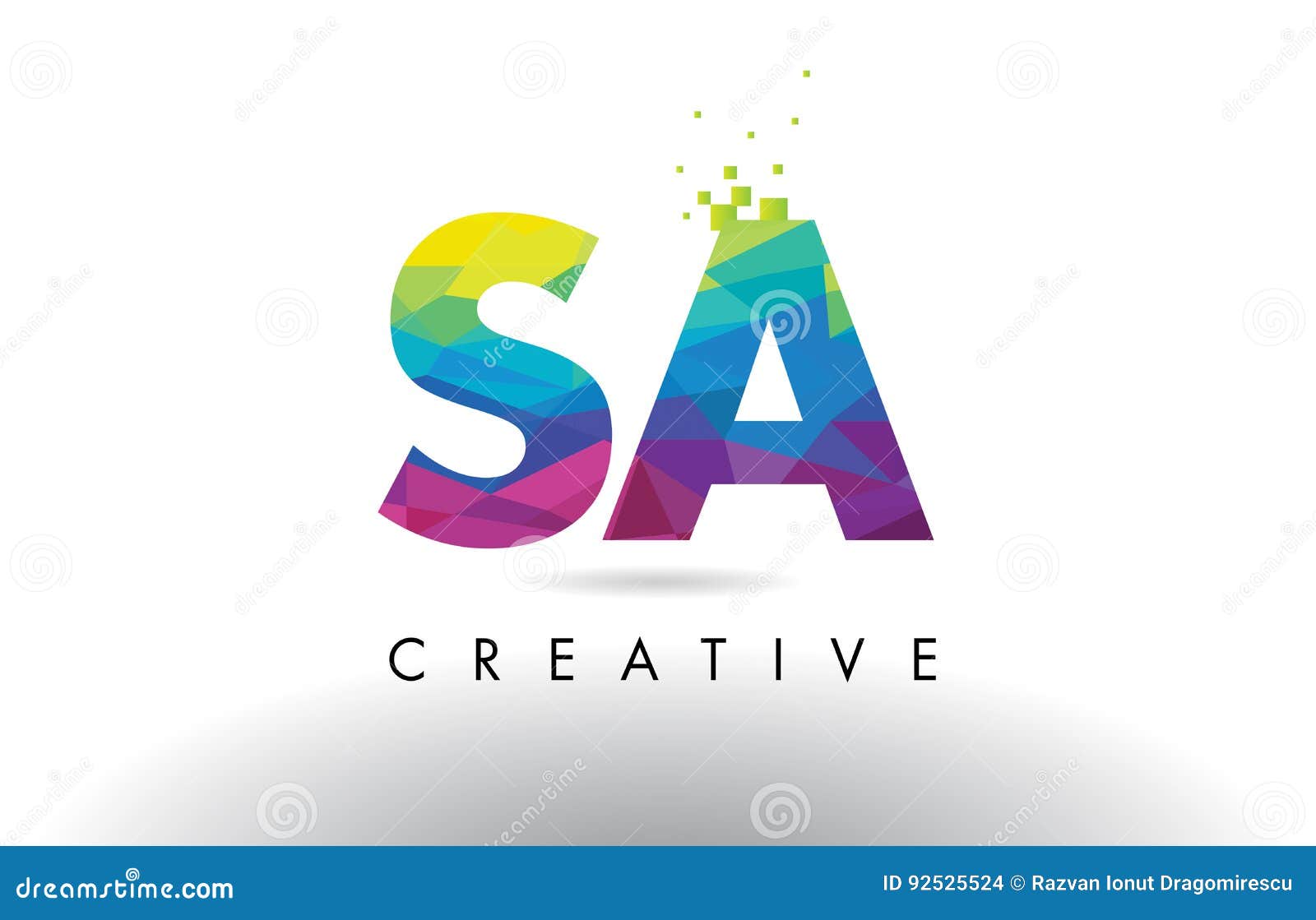 SA S a Colorful Letter Origami Triangles Design Vector. Stock Vector ...