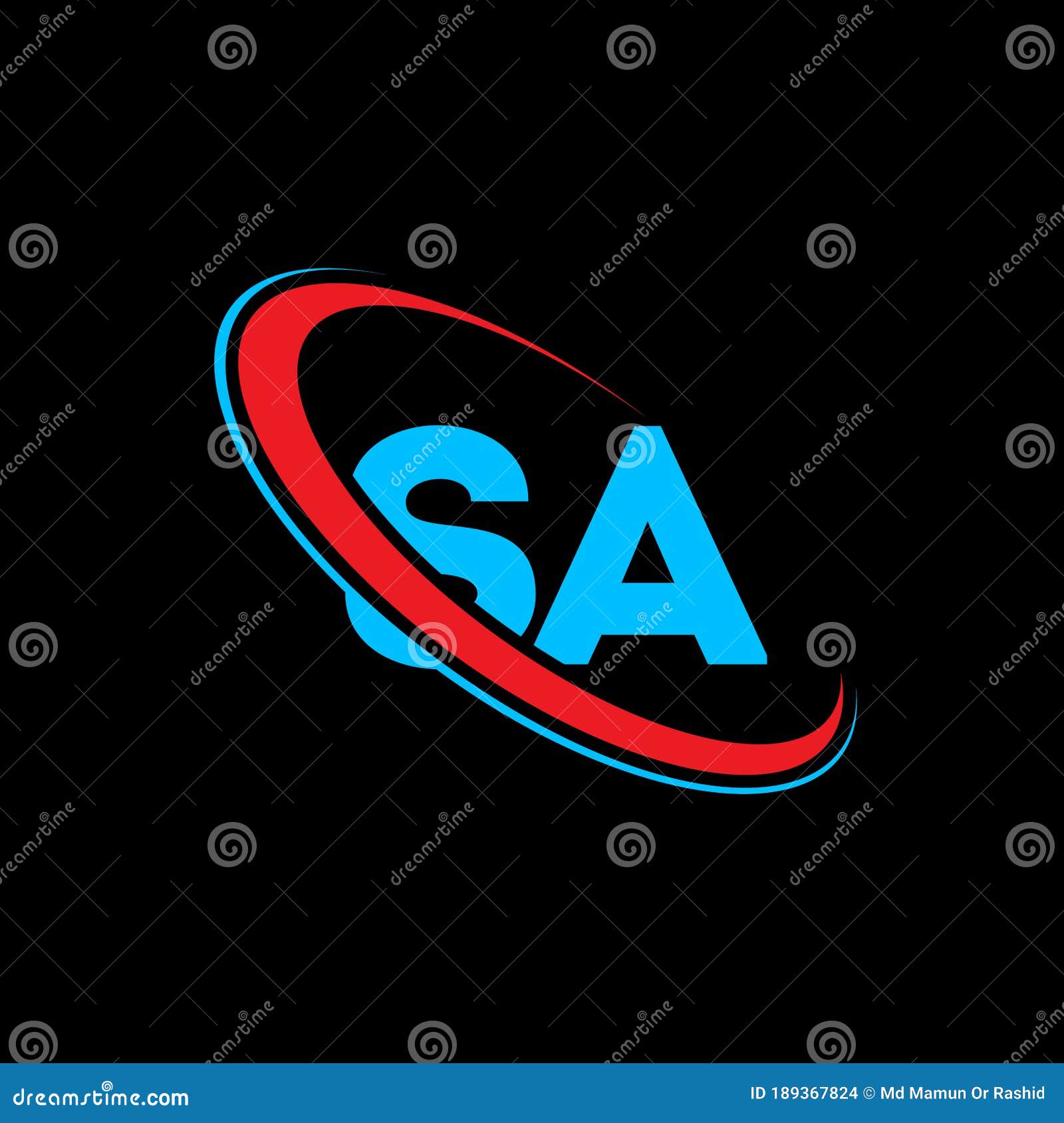 SA S a Letter Logo Design. Initial Letter SA Linked Circle Uppercase ...