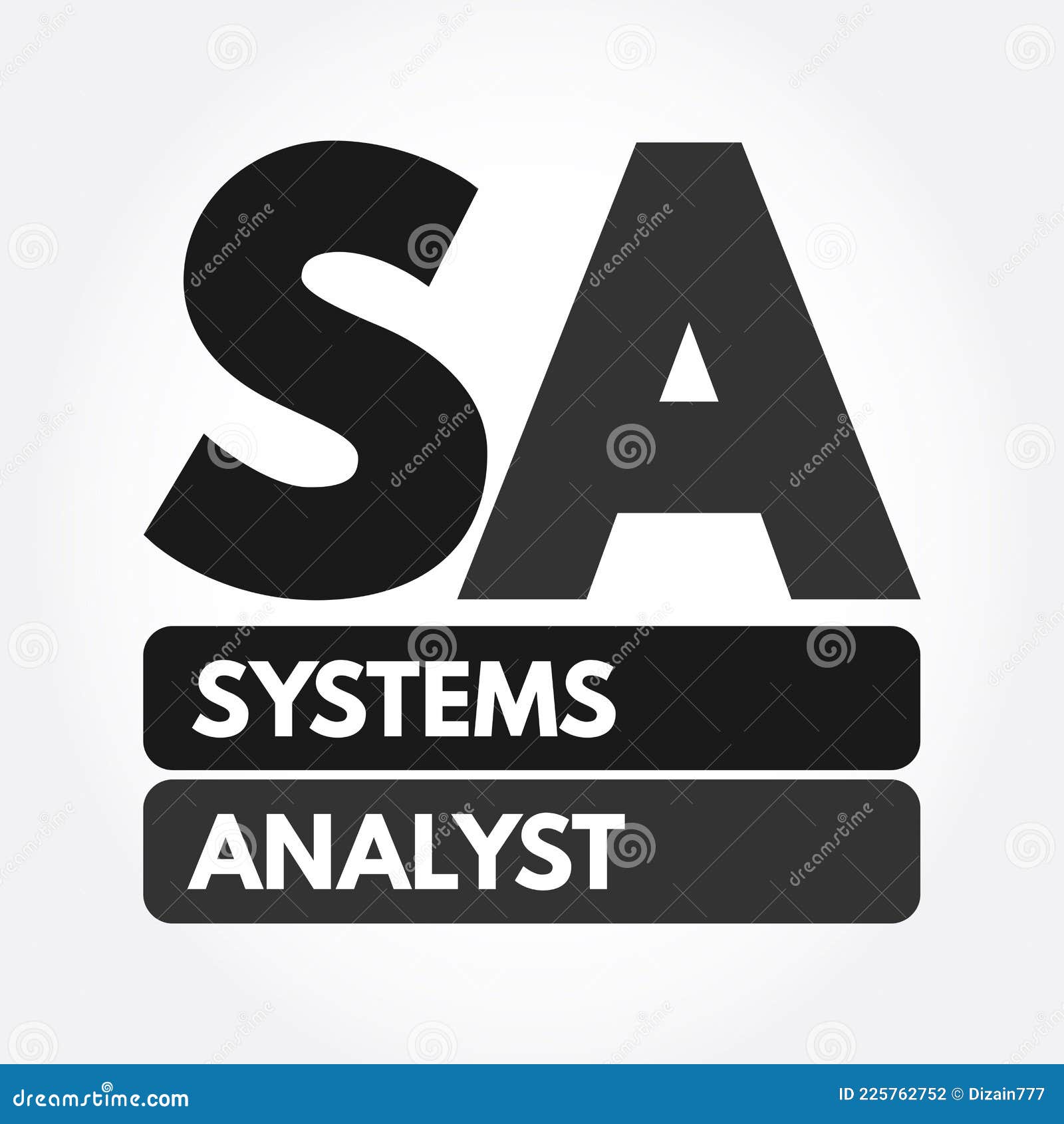 SA - Systems Analyst Acronym, Technology Concept Background Stock ...