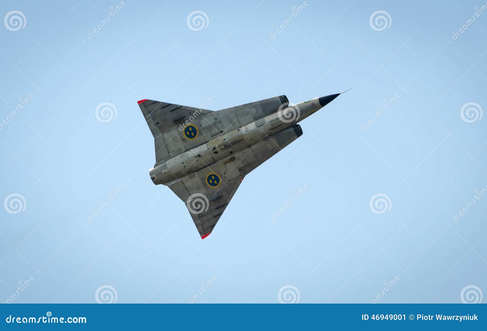 Saab 35 Draken Avec La Double Aile Delta En Vol Photo éditorial - Image ...