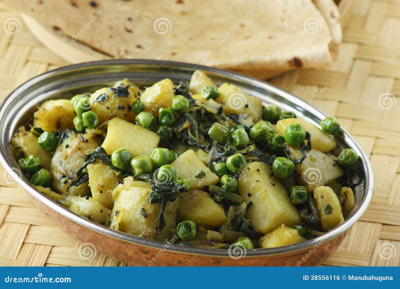 Saag Aloo Bhuna - Potato and Spinach Dish Stock Photo - Image of ...