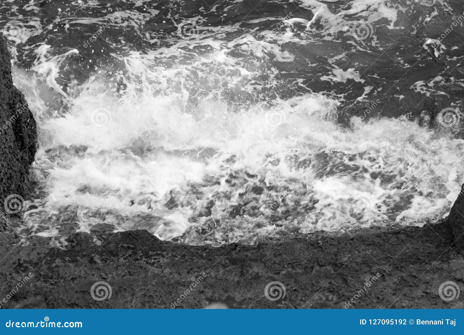 Saaidia Island and Waves and Rocks Stock Photo - Image of beach ...
