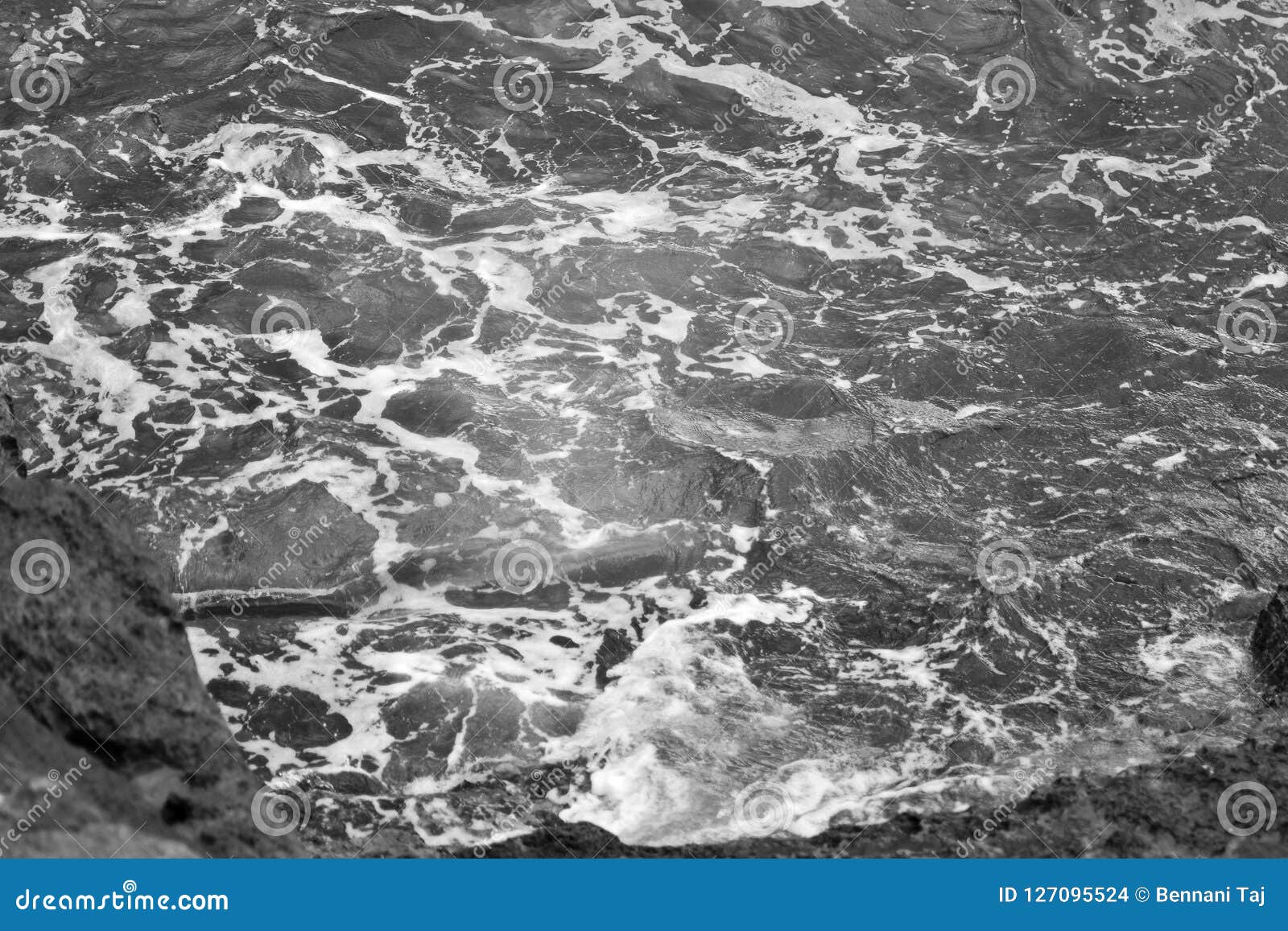 Saaidia Island and Waves and Rocks Stock Photo - Image of nador ...